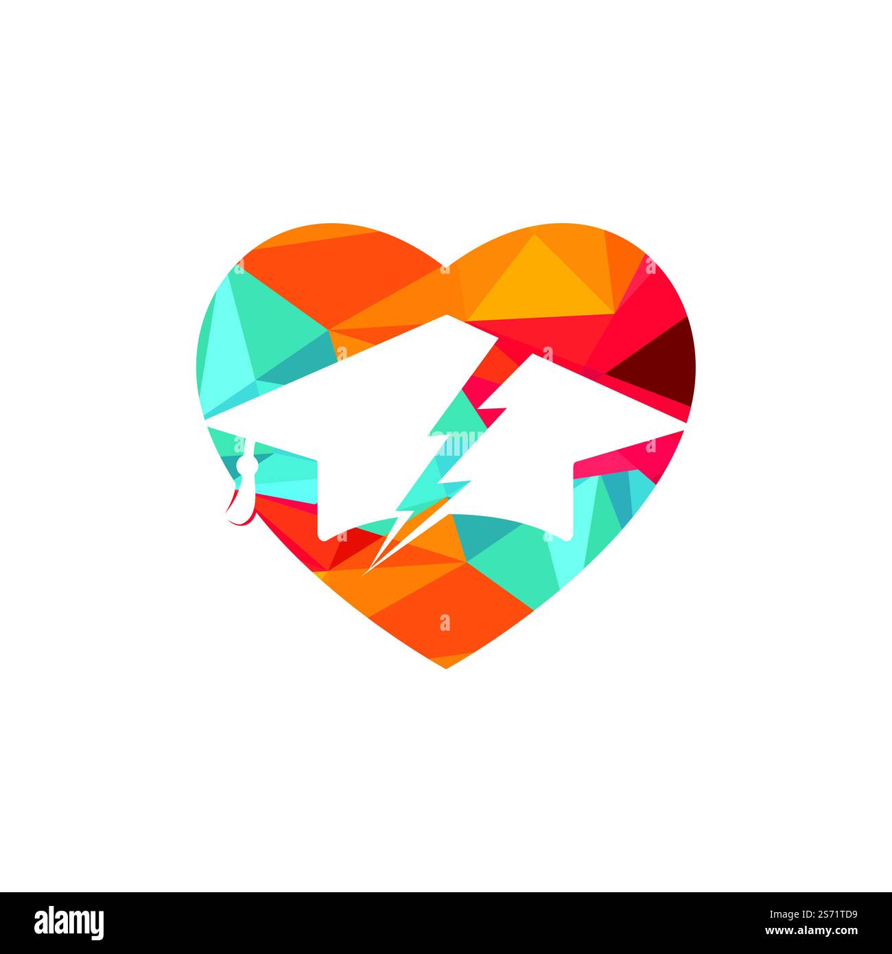 Flash student vector logo template. Graduation cap with thunder and ...