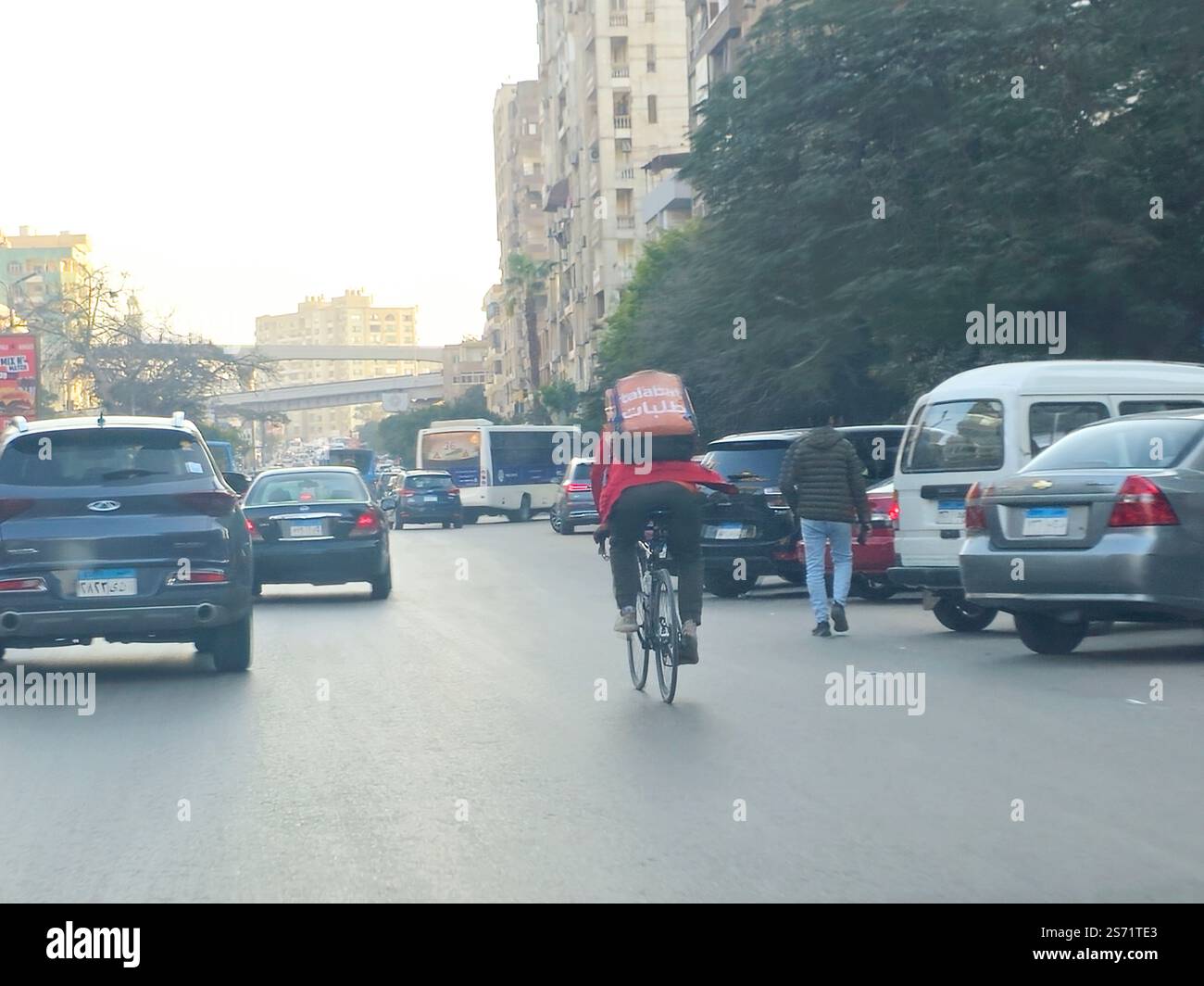 Cairo, Egypt, December 16 2024: Talabat bicycle (bike) delivery service ...