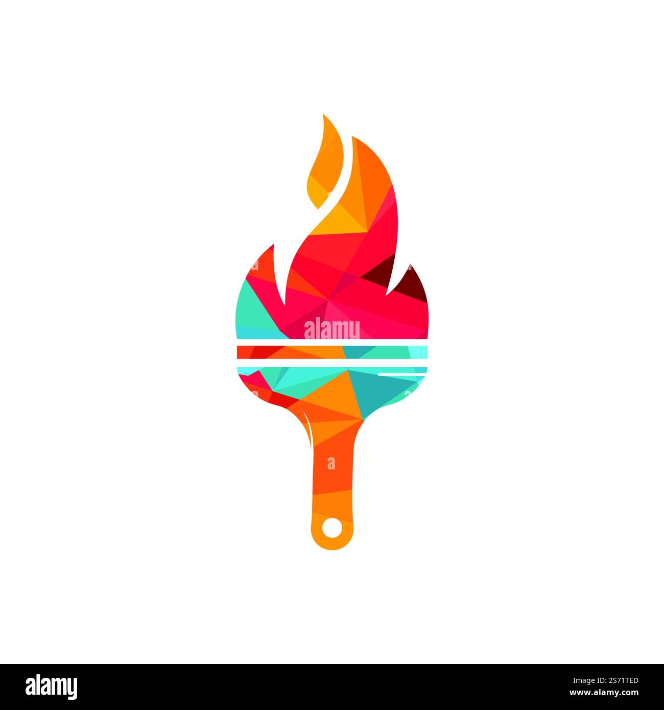 Fire brush vector logo design template. Home inspection and home ...