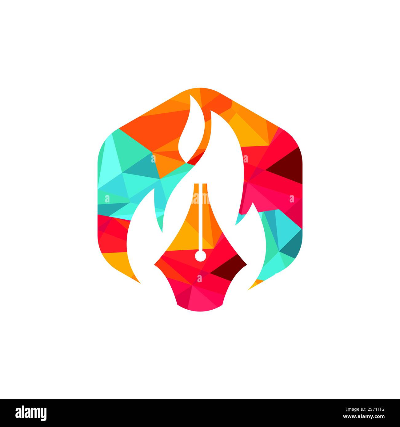Fire Pen vector logo design concept. Hot writer vector logo icon Stock ...