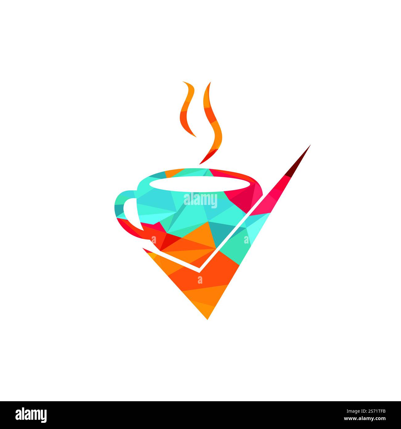 Coffee Check vector logo design. Coffee cup with a check mark Stock ...