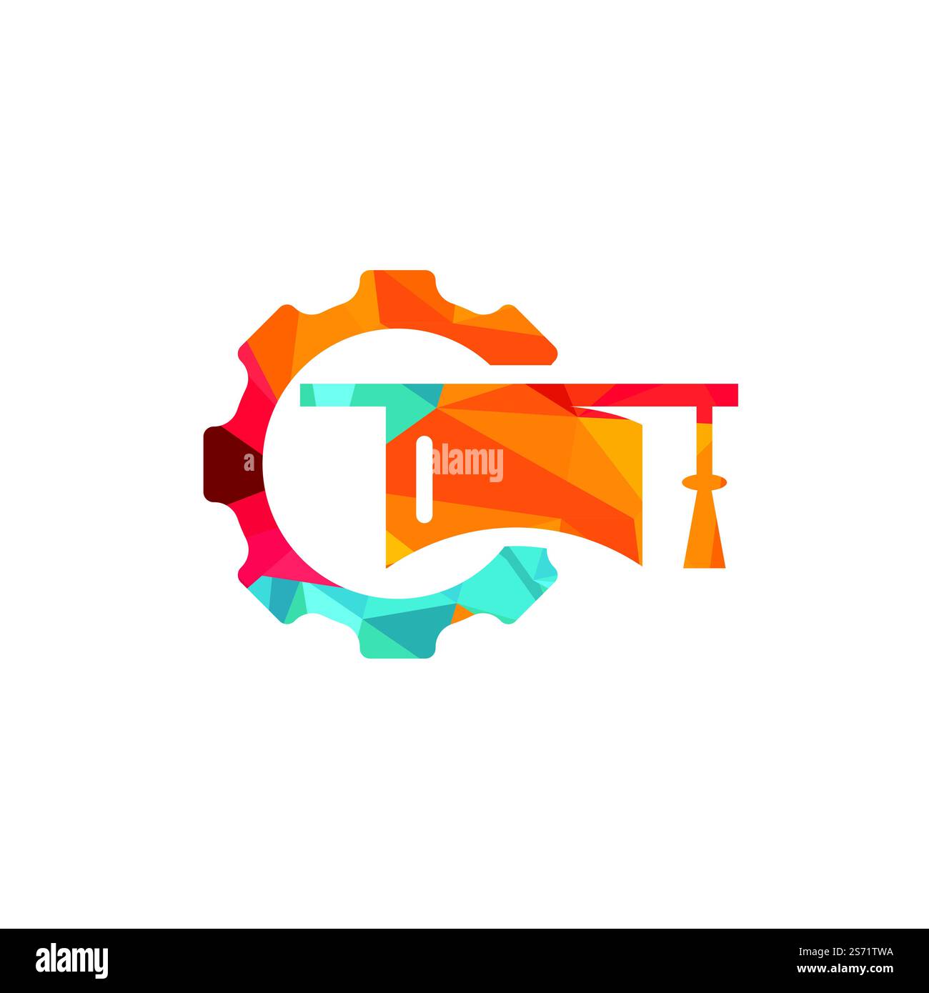 Industrial engineering education vector logo design. Student gear ...