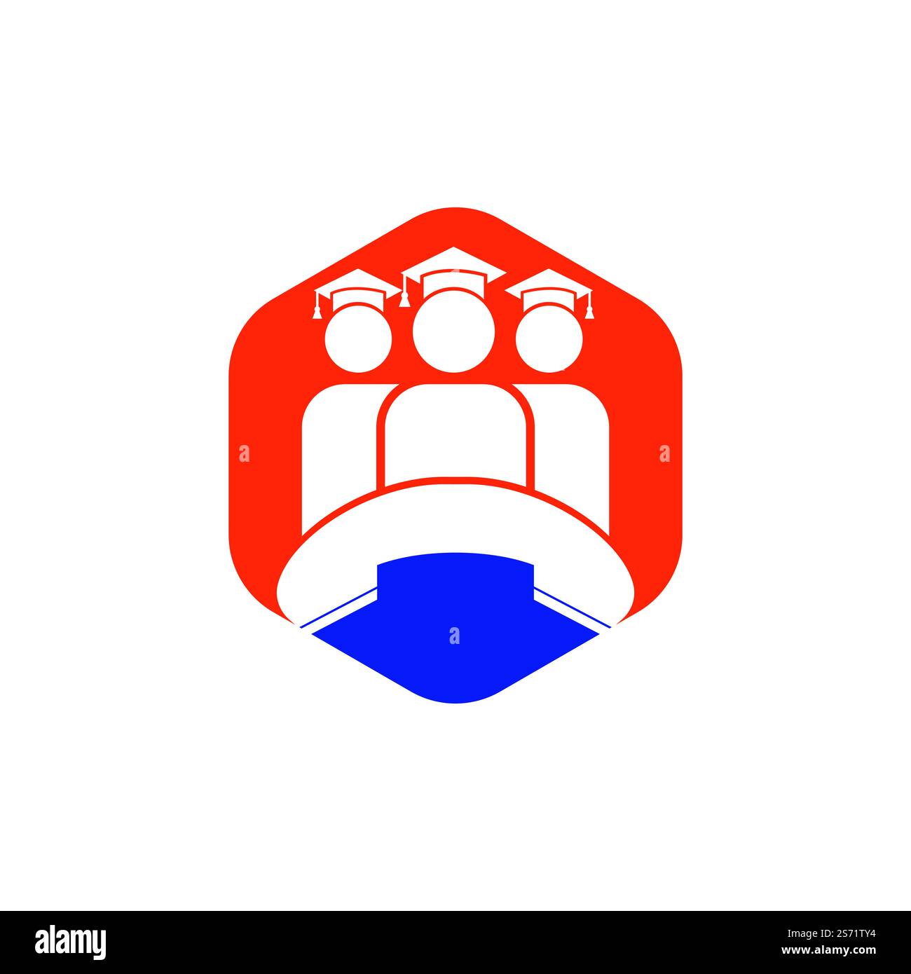 Student Call vector logo design template. Students and handset icon ...