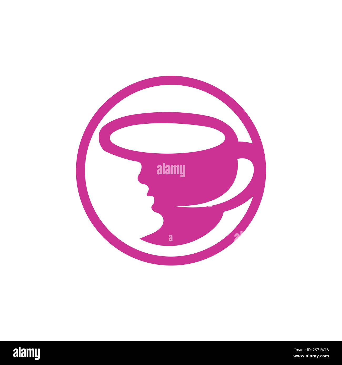 Coffee cup with women face logo vector. Coffee shop logo design Stock ...