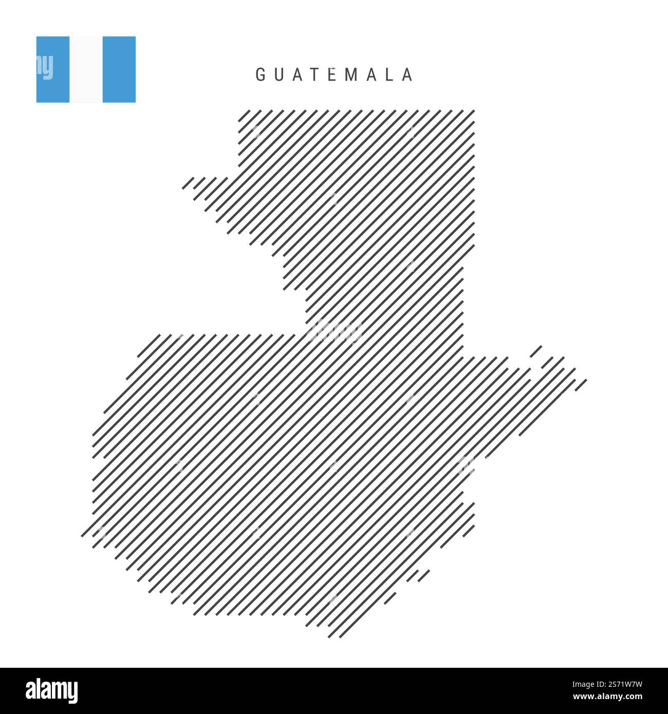 Guatemala map from pattern of black slanted parallel lines. Guatemalan ...