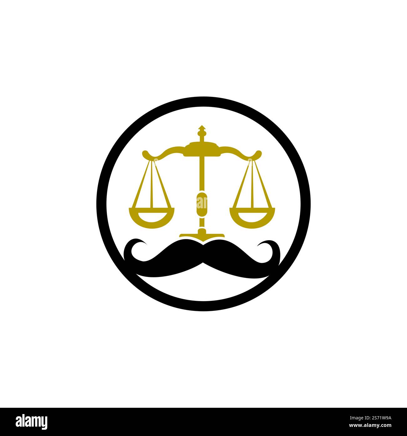 Strong law vector logo design concept. Scale and mustache icon vector ...