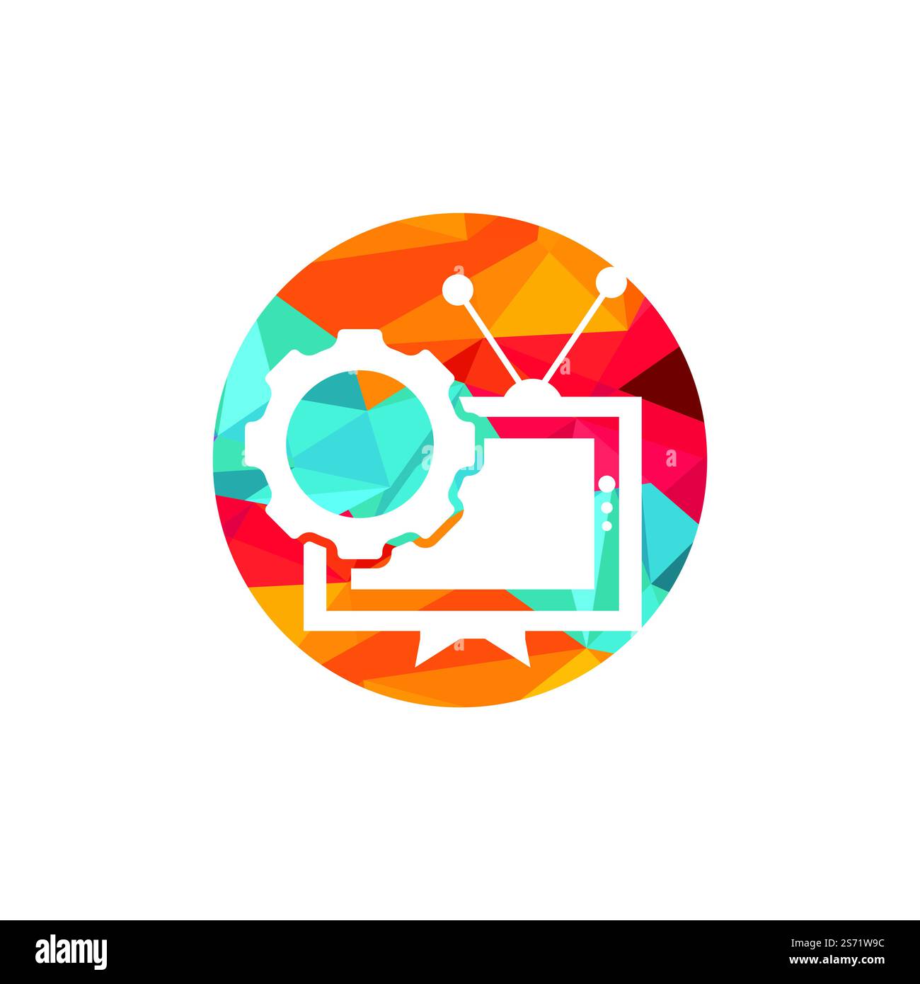 Television Gear vector logo design. TV repair logo. Television and ...