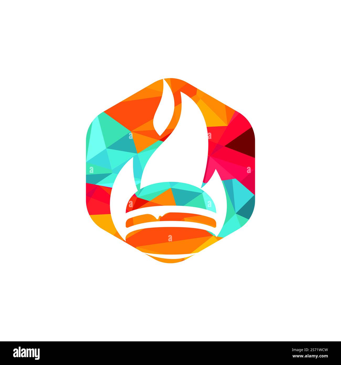 Hot burger fire vector logo design template. Spicy food burger design ...