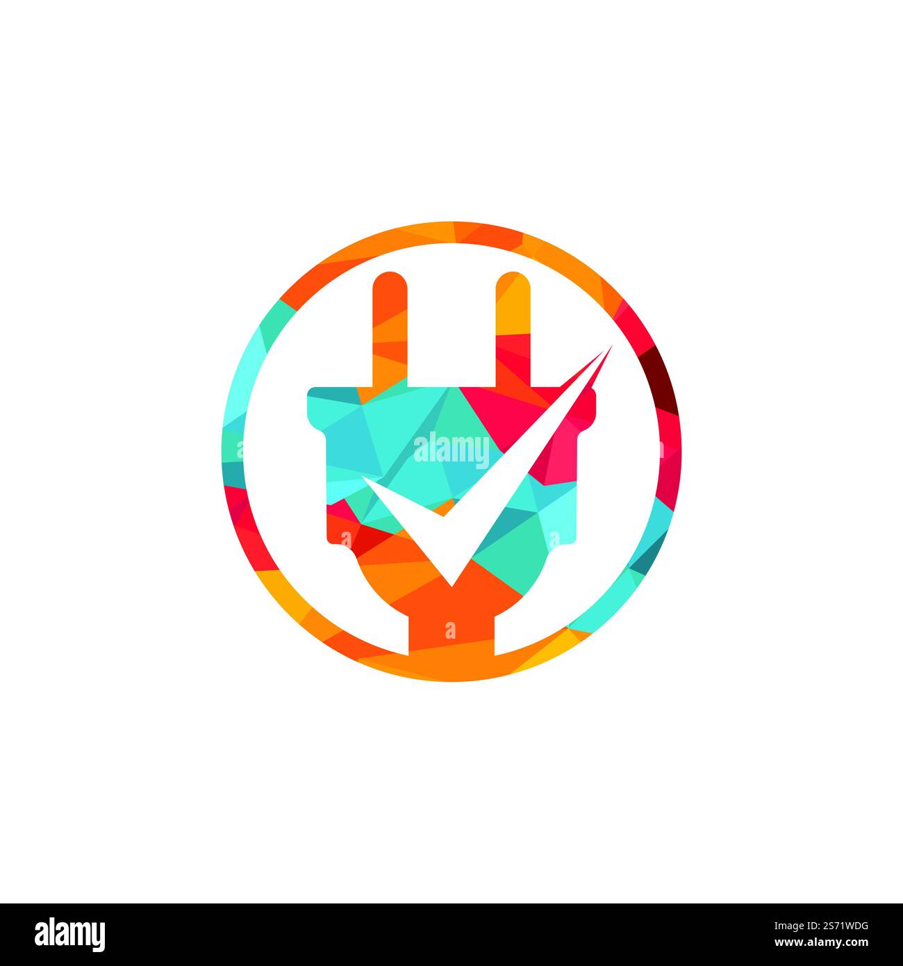 Electric plug and check mark vector logo design Stock Vector Image ...