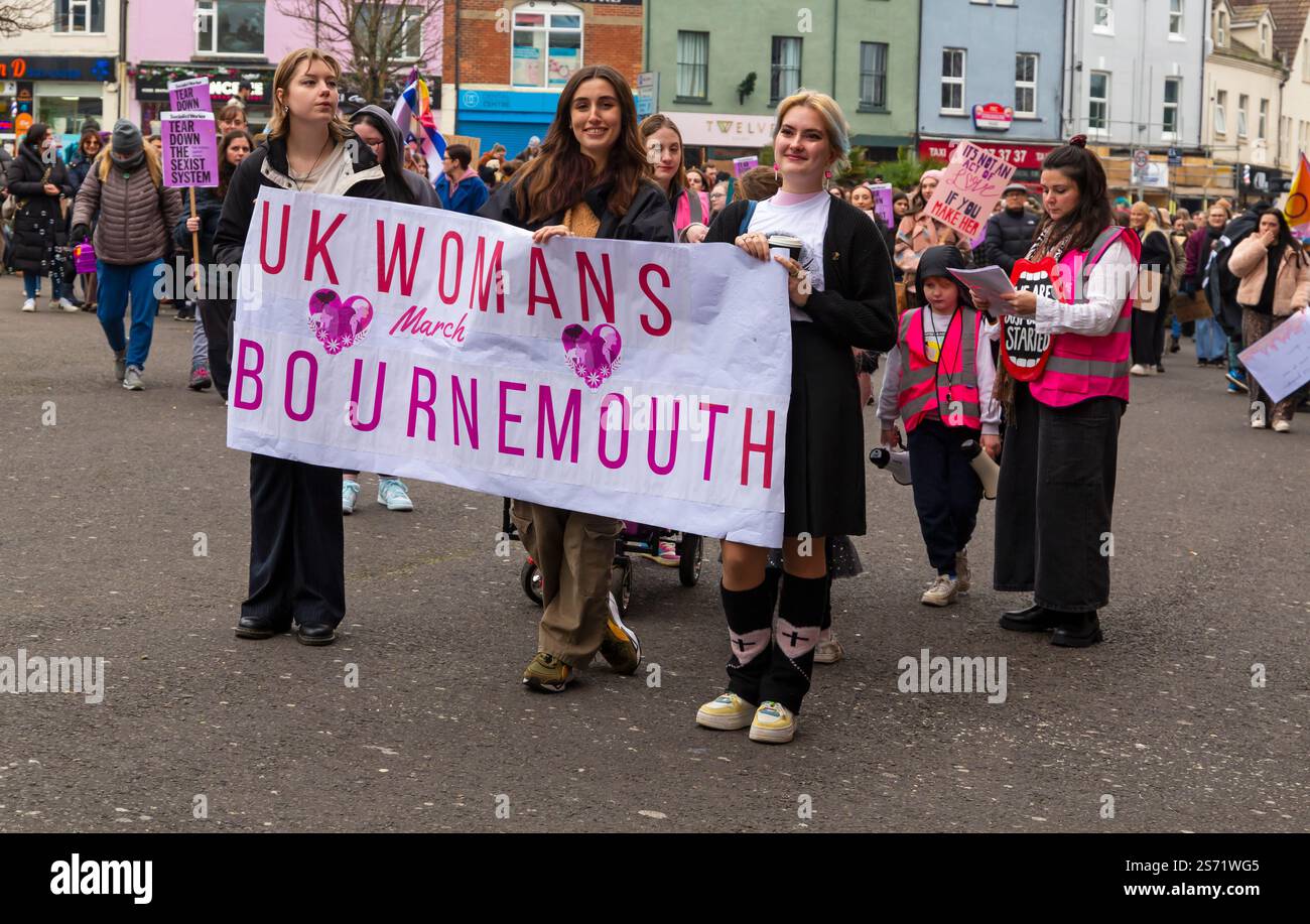 Bournemouth, Dorset, UK. 18th January 2025. Women’s Rights March takes ...