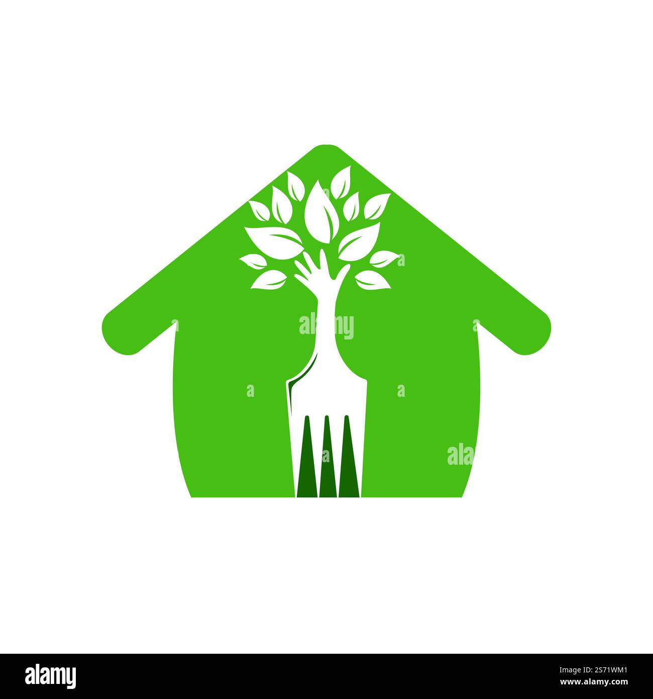 Fork hand tree vector logo design. Restaurant and farming logo concept ...