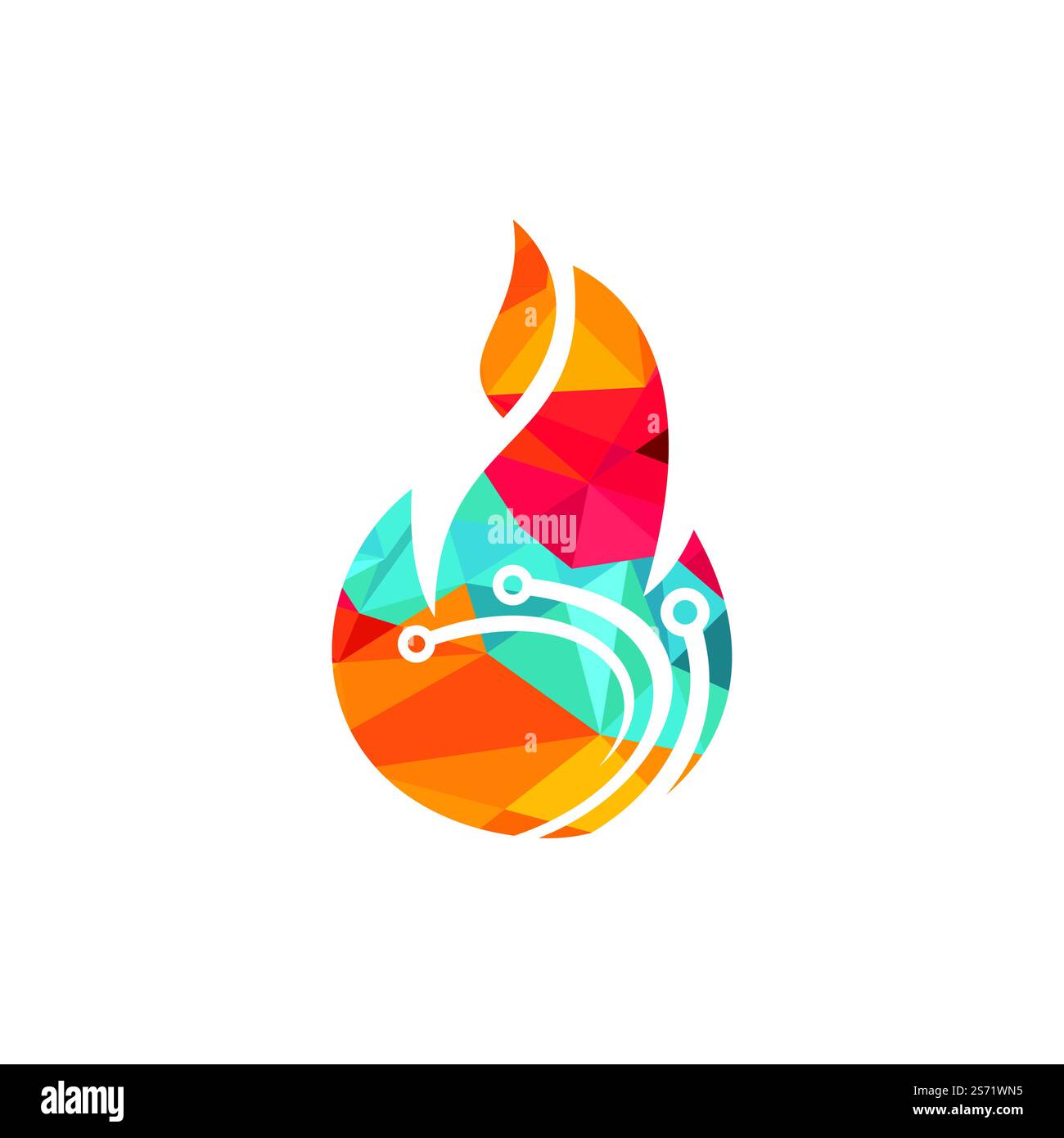 Hot Technology vector logo design. Fire and technology logo concept ...