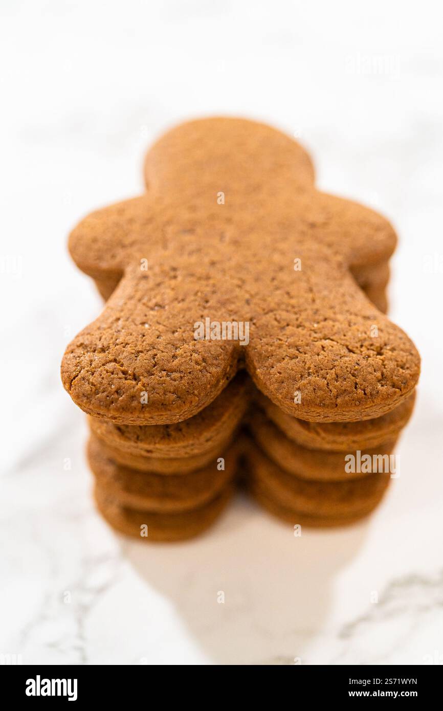 Step-by-Step Process of Making Spiced Gingerbread Cookies Stock Photo ...