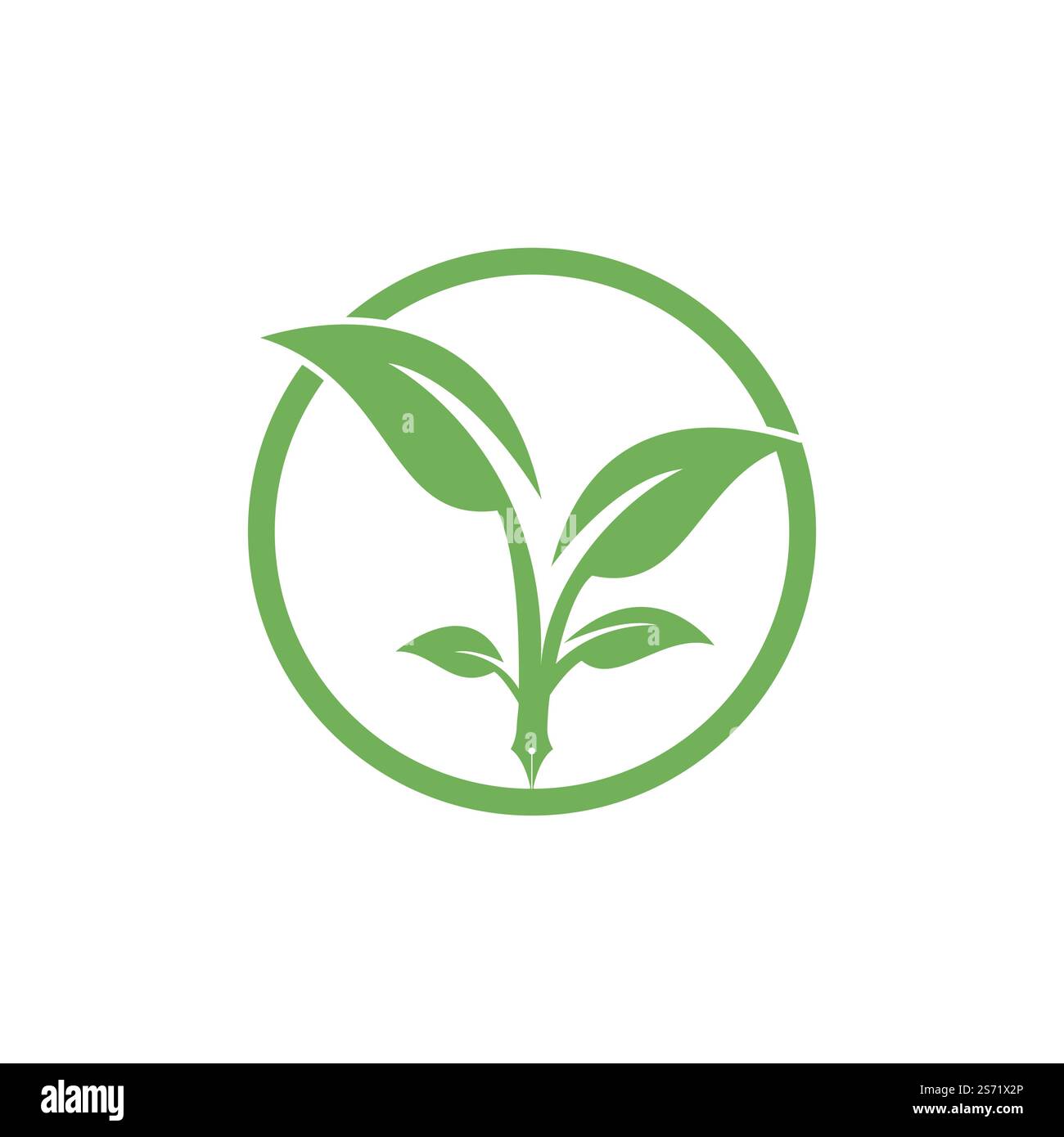 Tree pen vector logo design template. Writer and nature logo concept ...