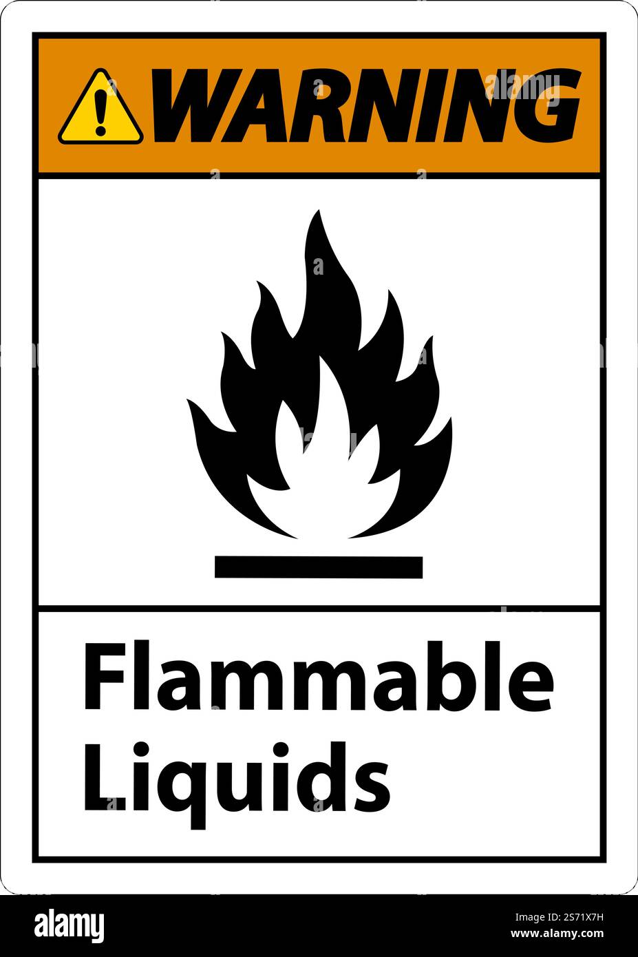 Warning Flammable Liquids Sign On White Background Stock Vector Image ...