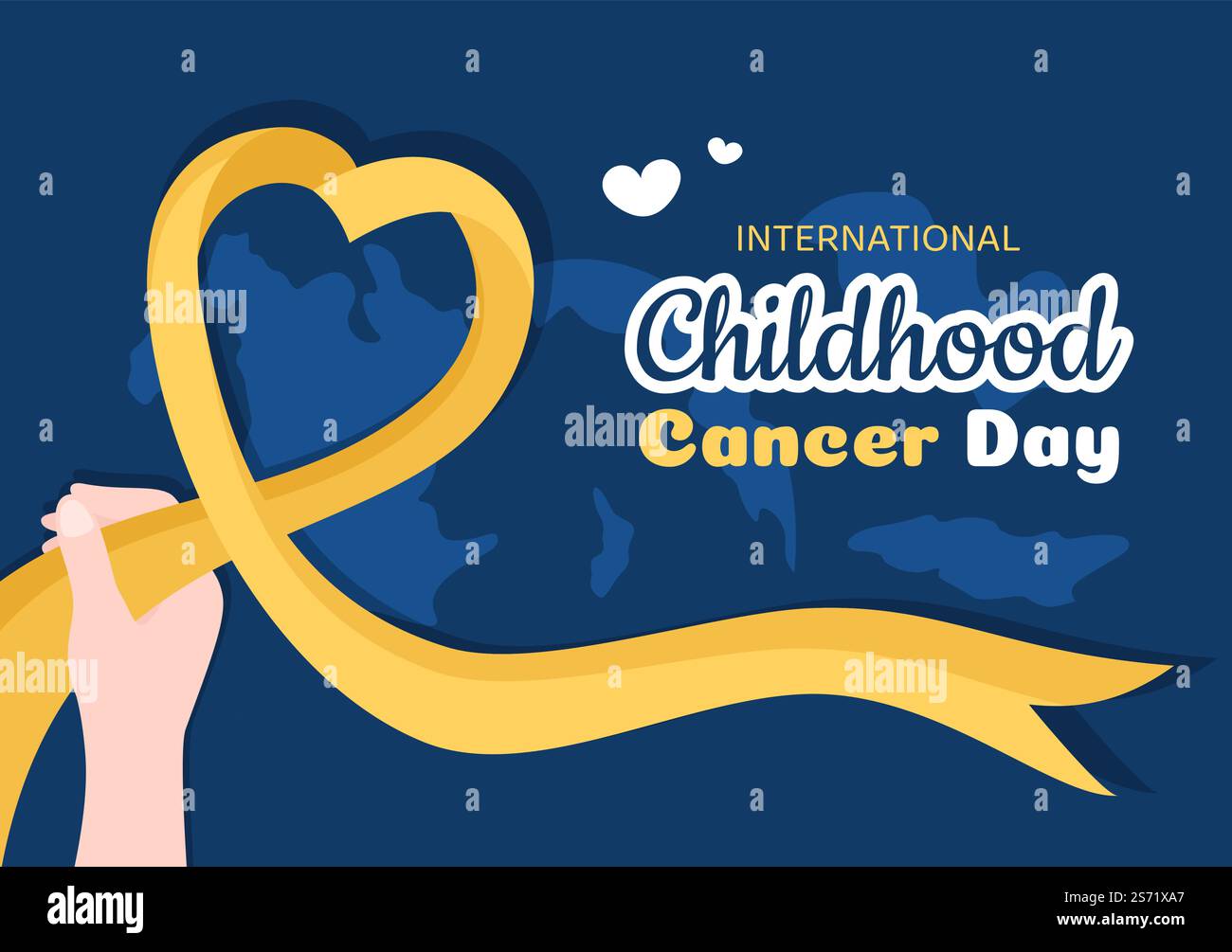 International Childhood Cancer Day Hand Drawn Cartoon Illustration on ...