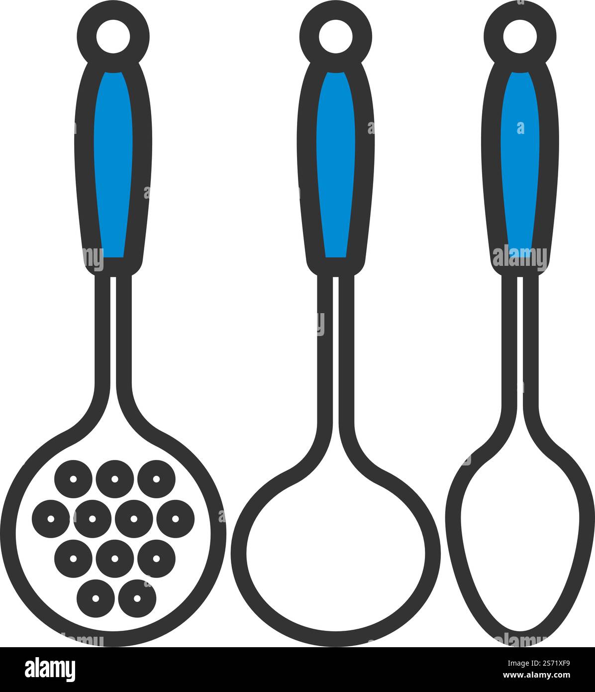 Ladle Set Icon. Editable Bold Outline With Color Fill Design. Vector ...