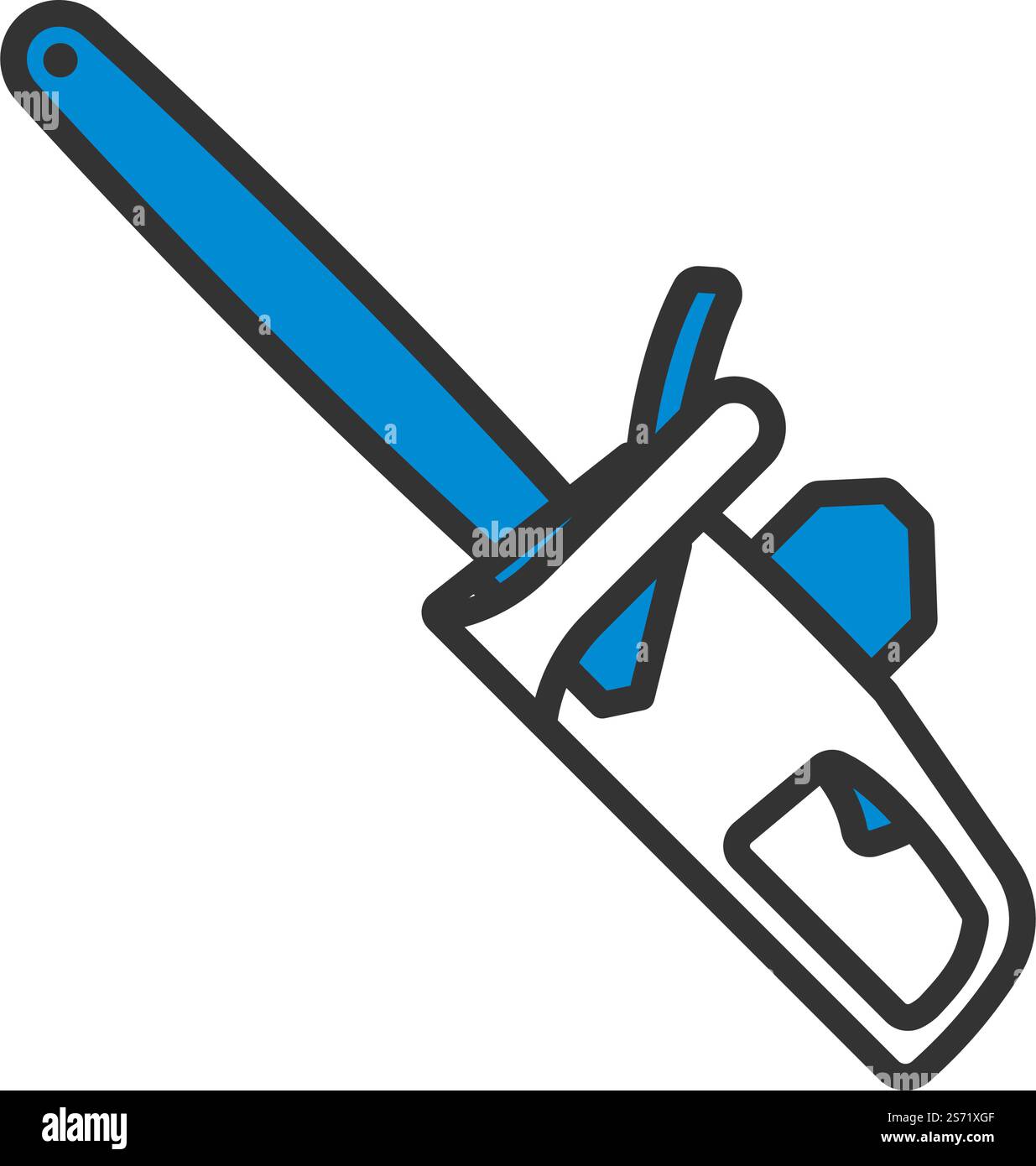 Chain Saw Icon. Editable Bold Outline With Color Fill Design. Vector ...