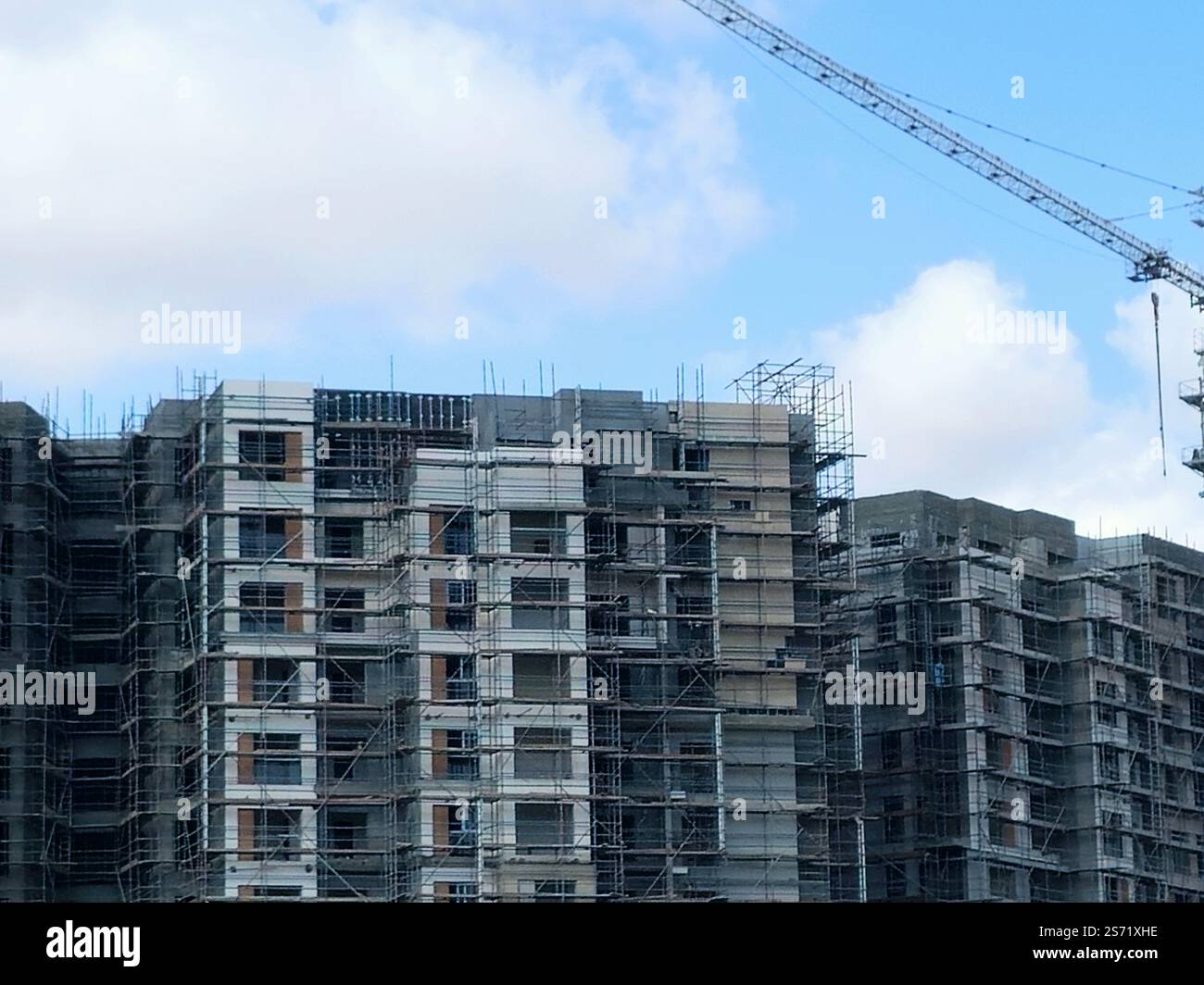 Giza, Egypt, December 13 2024: A construction site of new high rise in ...