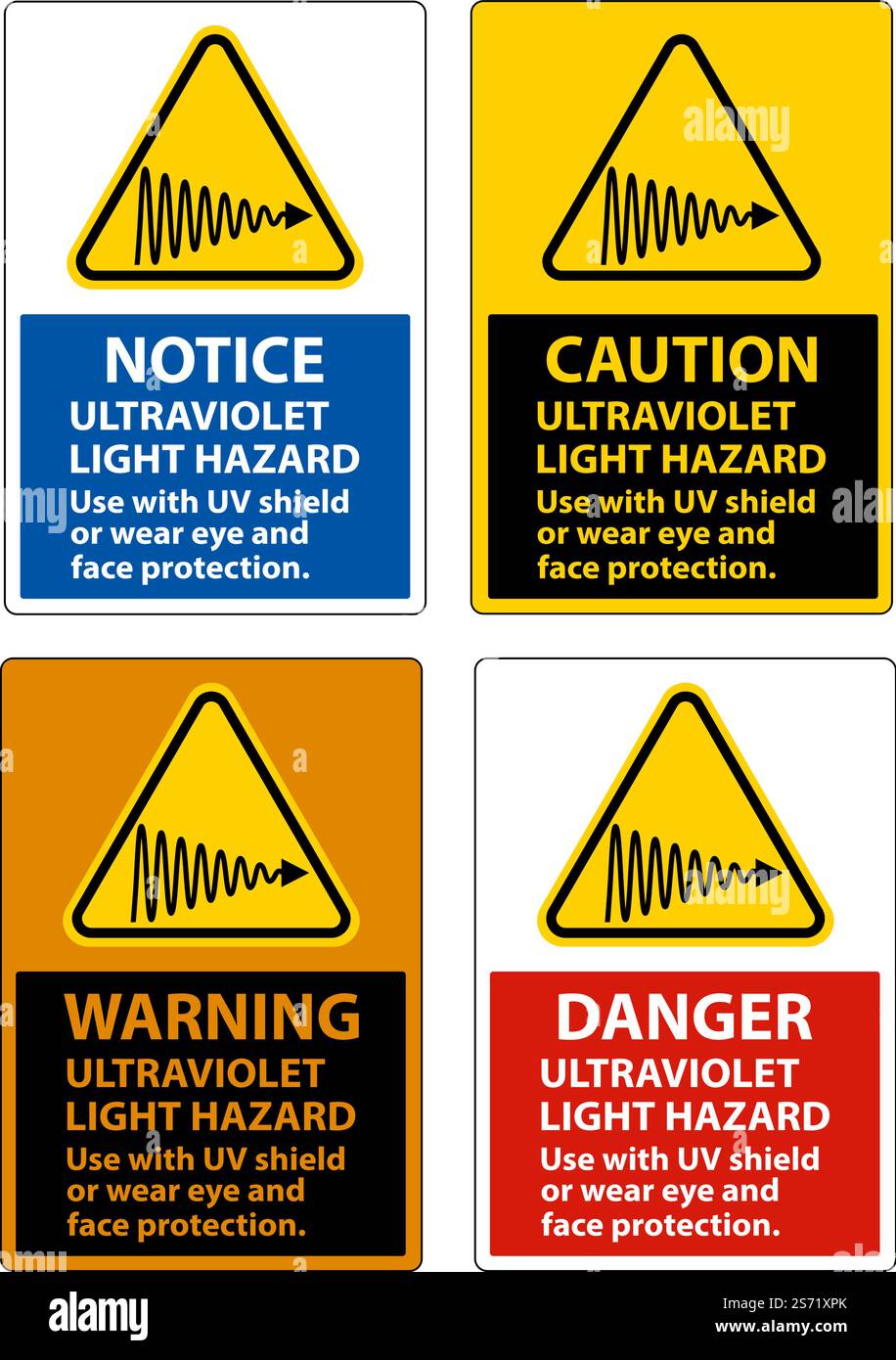 Ultraviolet Light Hazard Label On White Background Stock Vector Image ...