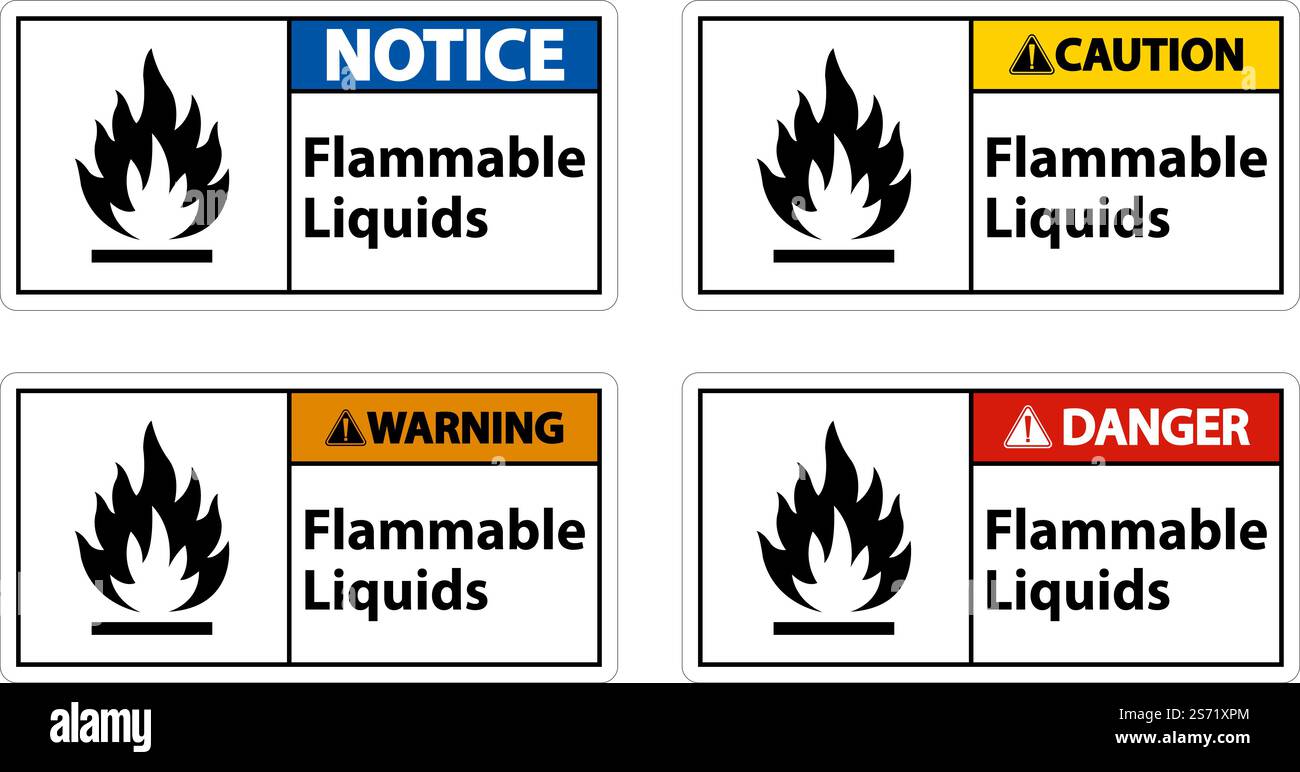 Flammable Liquids Sign On White Background Stock Vector Image & Art - Alamy