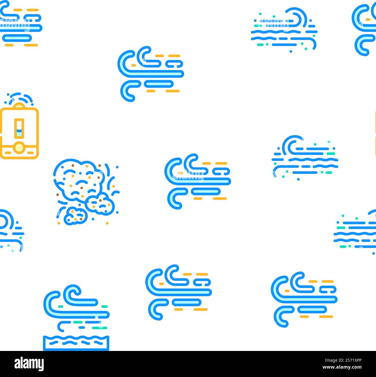 air clean flow freash wind filter vector seamless pattern thin line ...