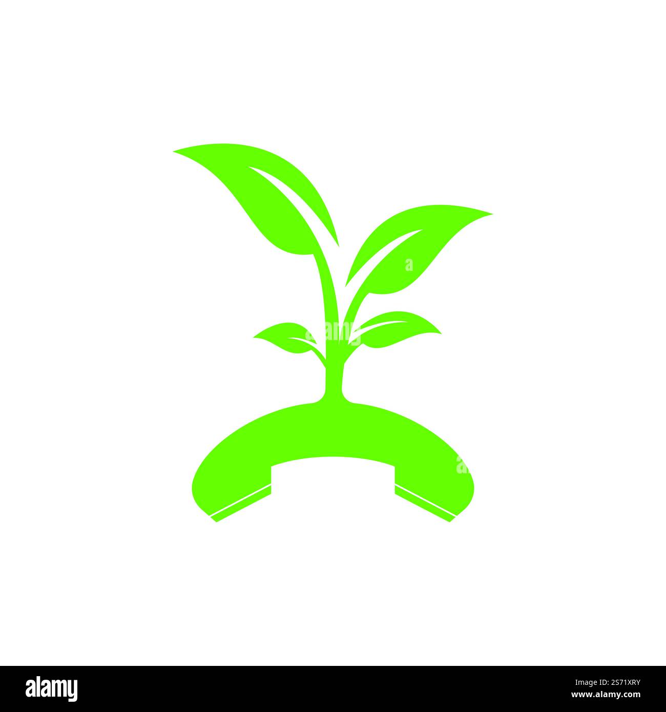 Nature call vector logo design. Handset tree icon design template Stock ...