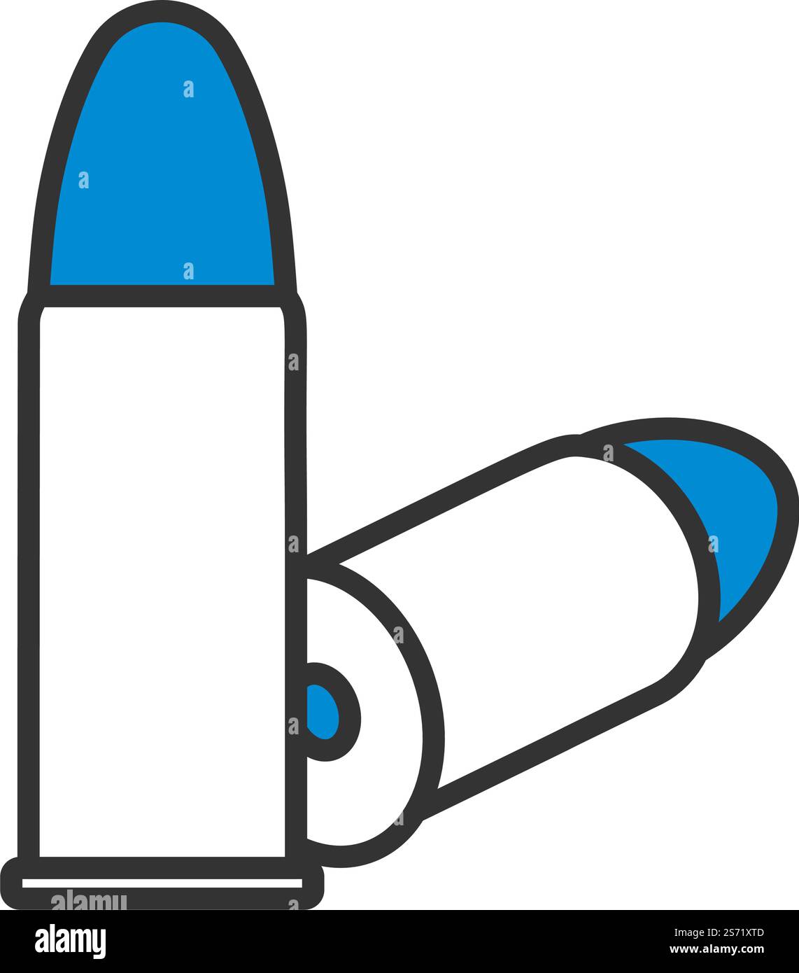 Pistol Bullets Icon. Editable Bold Outline With Color Fill Design ...