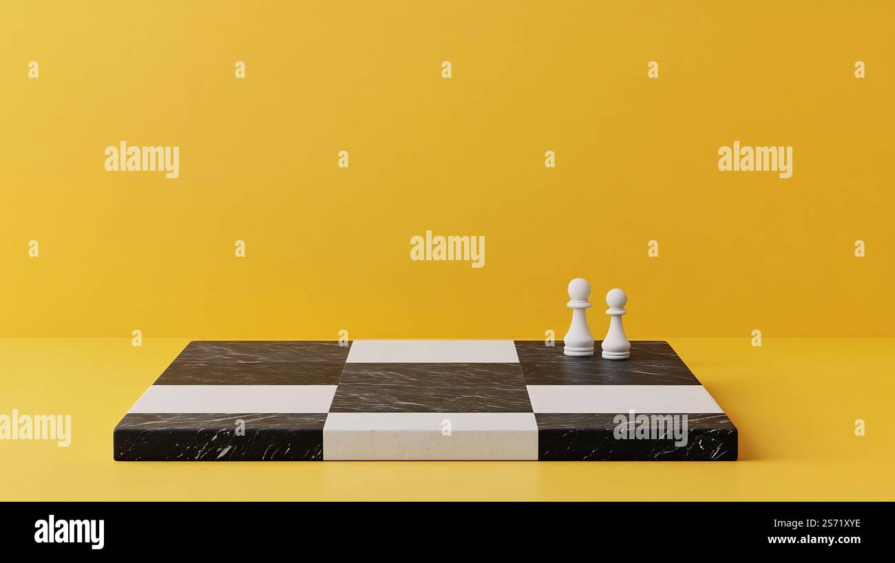 Simplified chess pieces in various positions on a modern,minimalist ...
