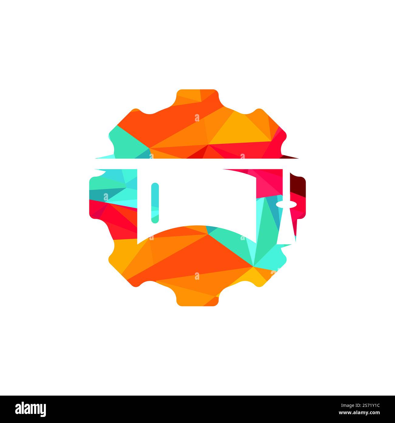 Industrial engineering education vector logo design. Student gear ...