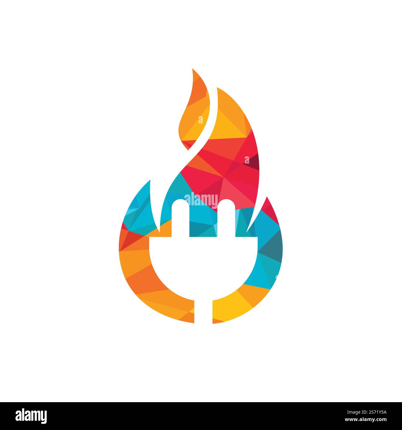 Electrical plug with fire icon logo design. Fire energy logo concept ...