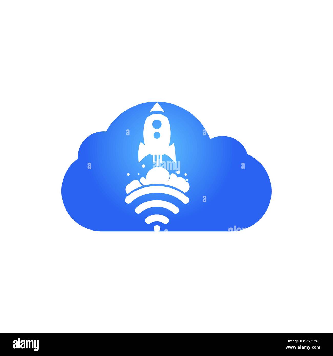 Wifi Rocket vector logo design. Wifi signal with rocket and cloud icon ...
