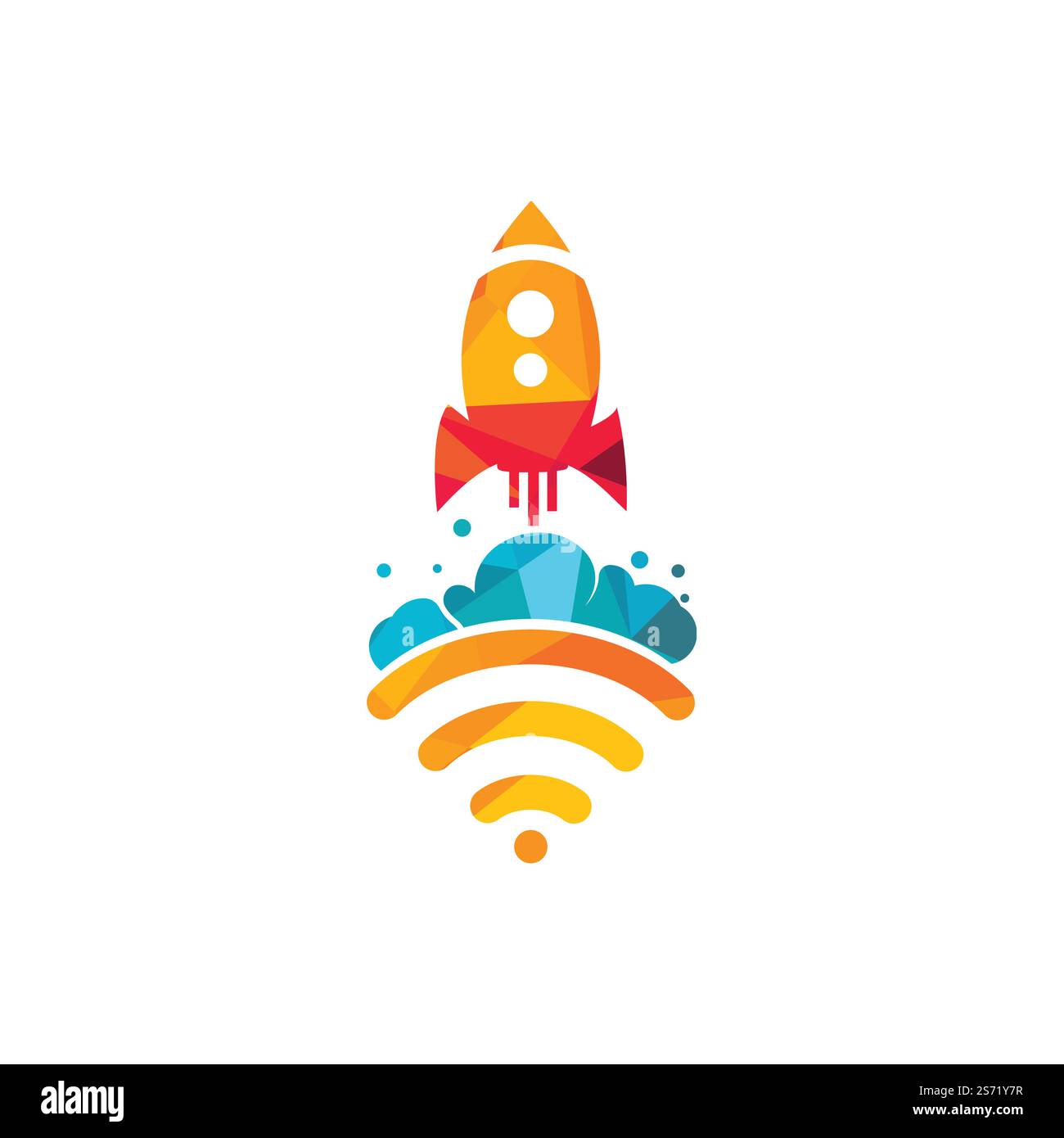 Wifi Rocket vector logo design. Wifi signal symbol and rocket design ...