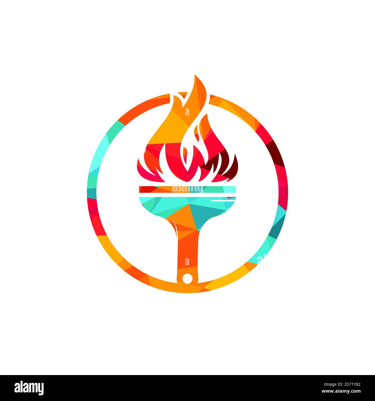 Fire brush vector logo design template. Home inspection and home ...
