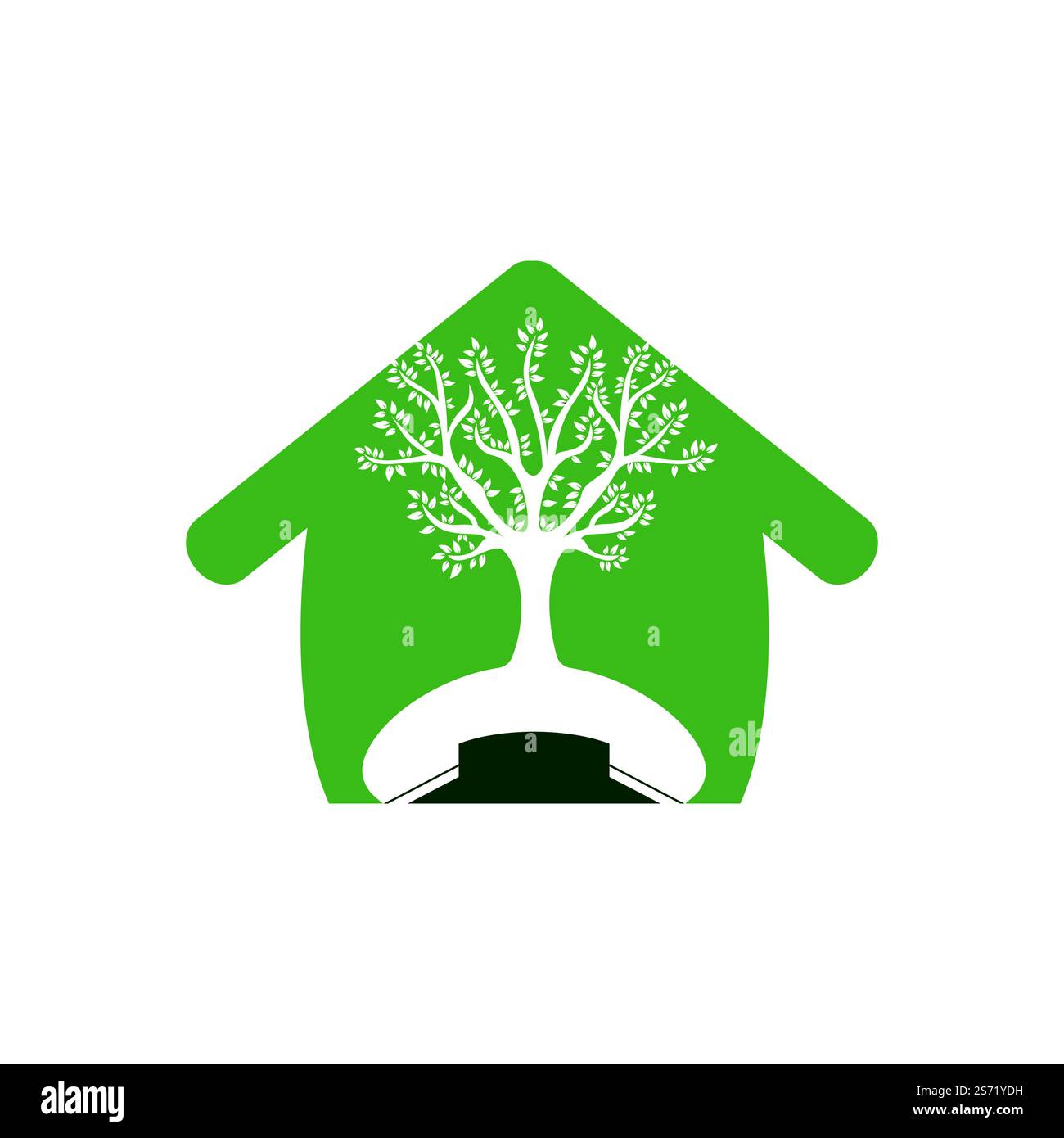 Nature call vector logo design. Handset tree with home icon design ...