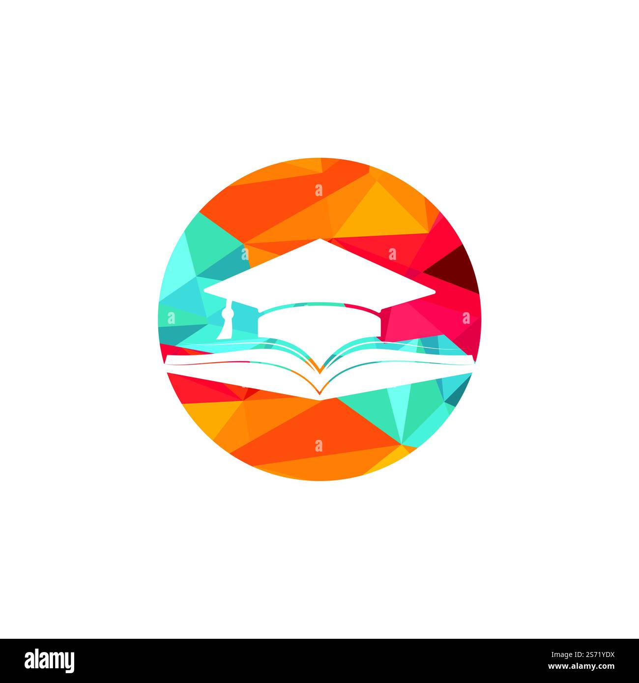 Graduation hat and book vector logo template. Education logo concept ...