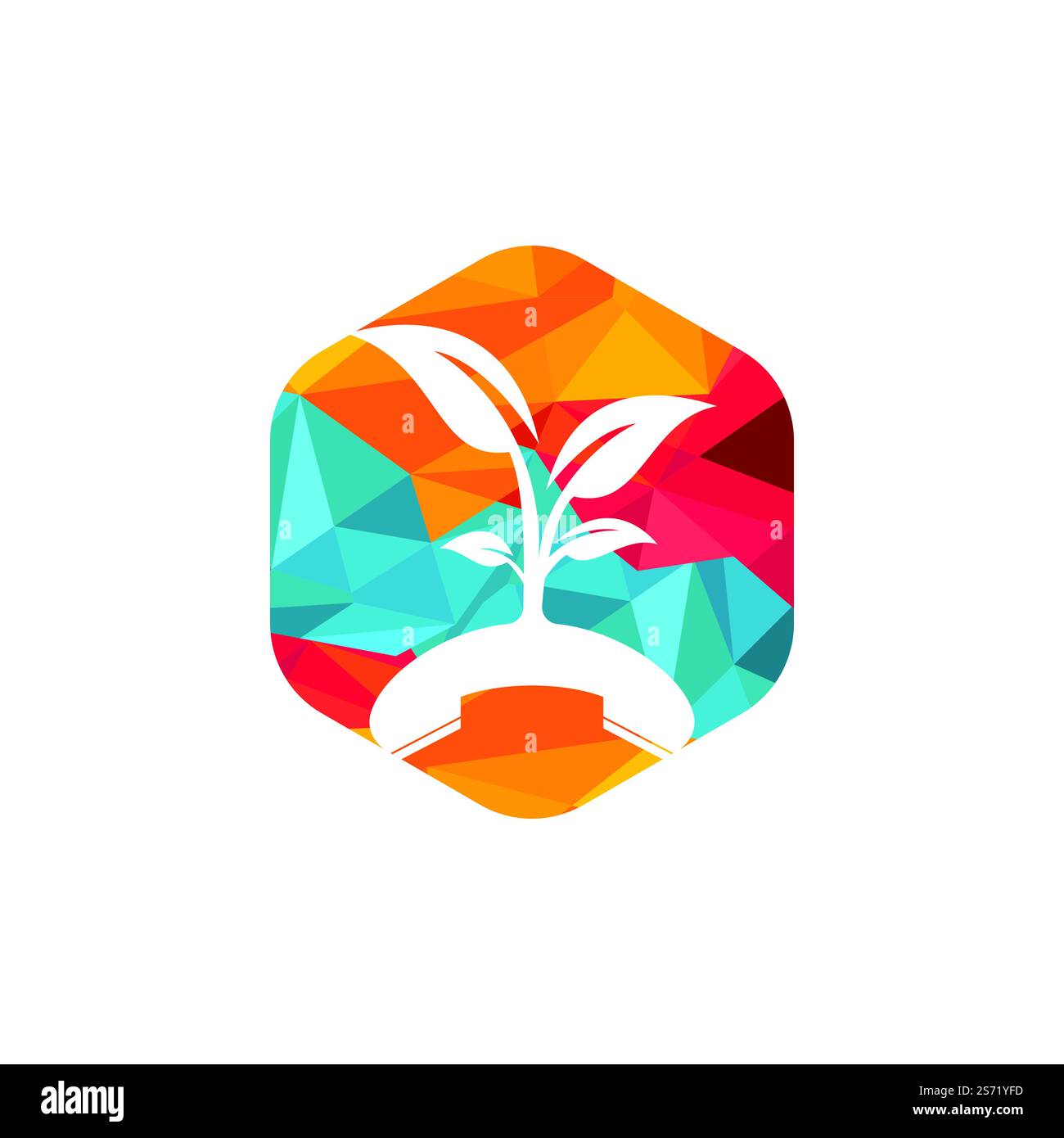 Nature call vector logo design. Handset tree icon design template Stock ...