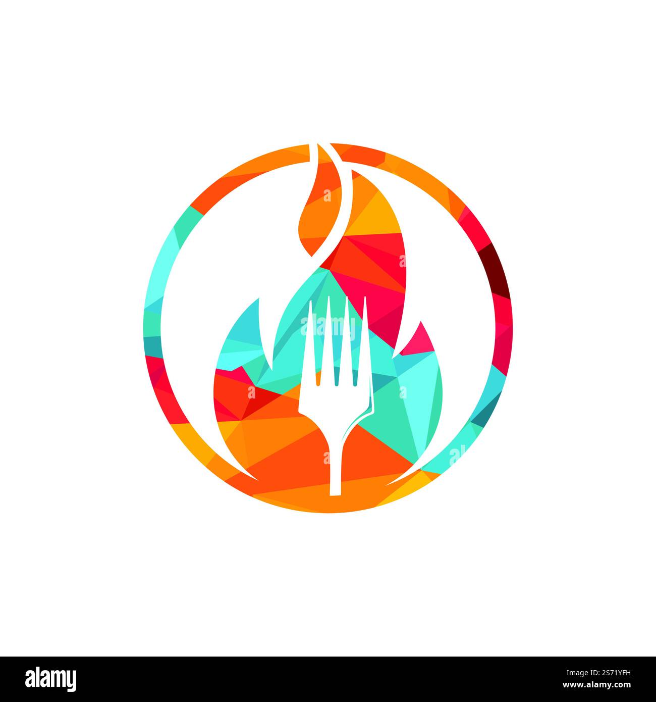 Fork fire vector logo design template. Spicy meals and Barbecue party ...