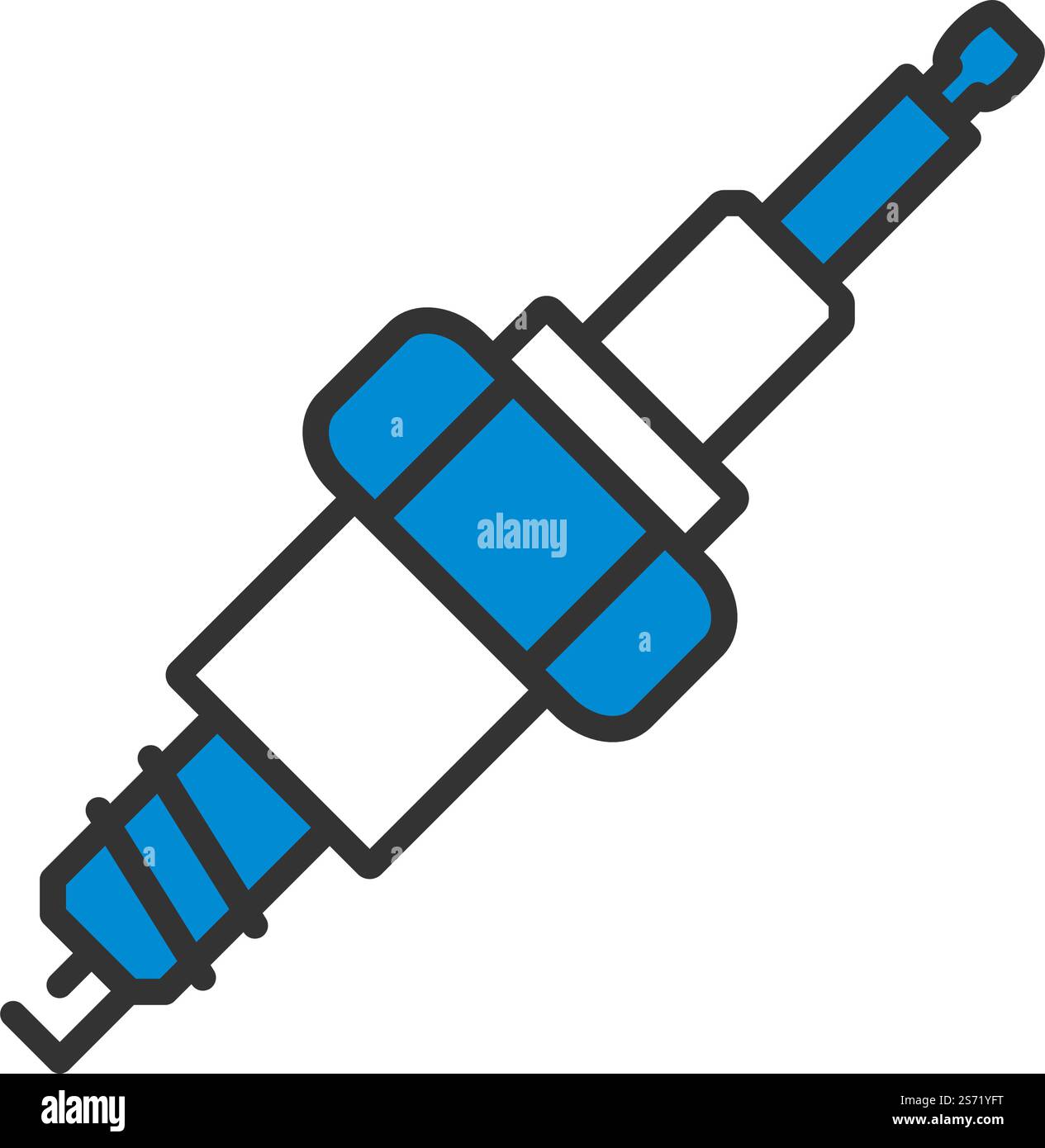 Spark Plug Icon. Editable Bold Outline With Color Fill Design. Vector ...