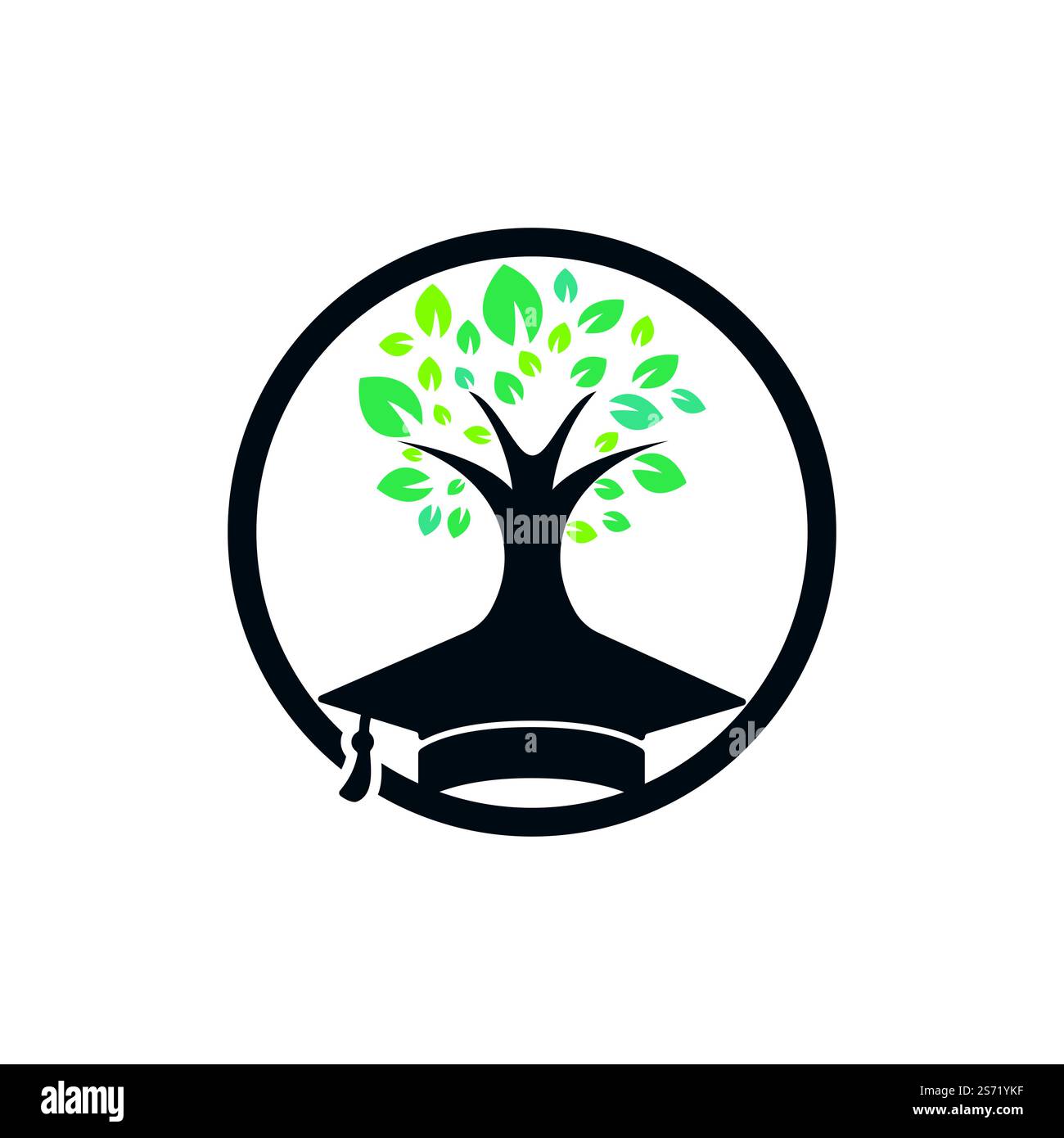 Creative modern nature Education logo design. Graduation cap and tree ...