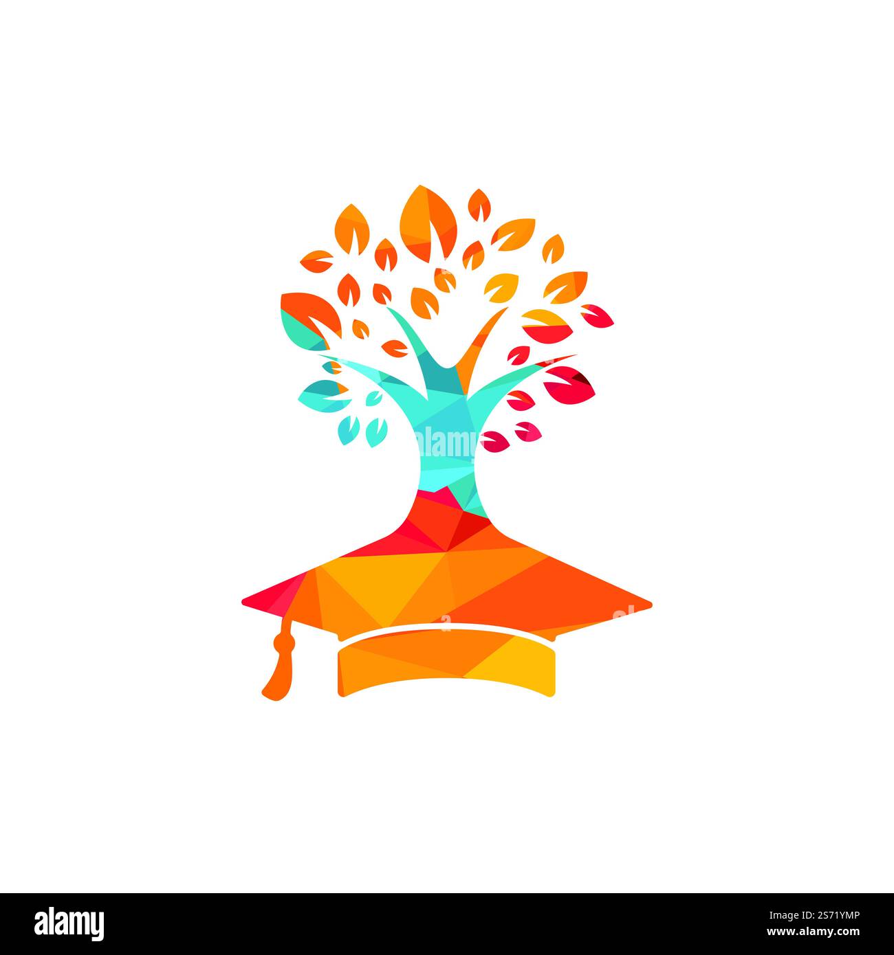 Creative modern nature Education logo design. Graduation cap and tree ...