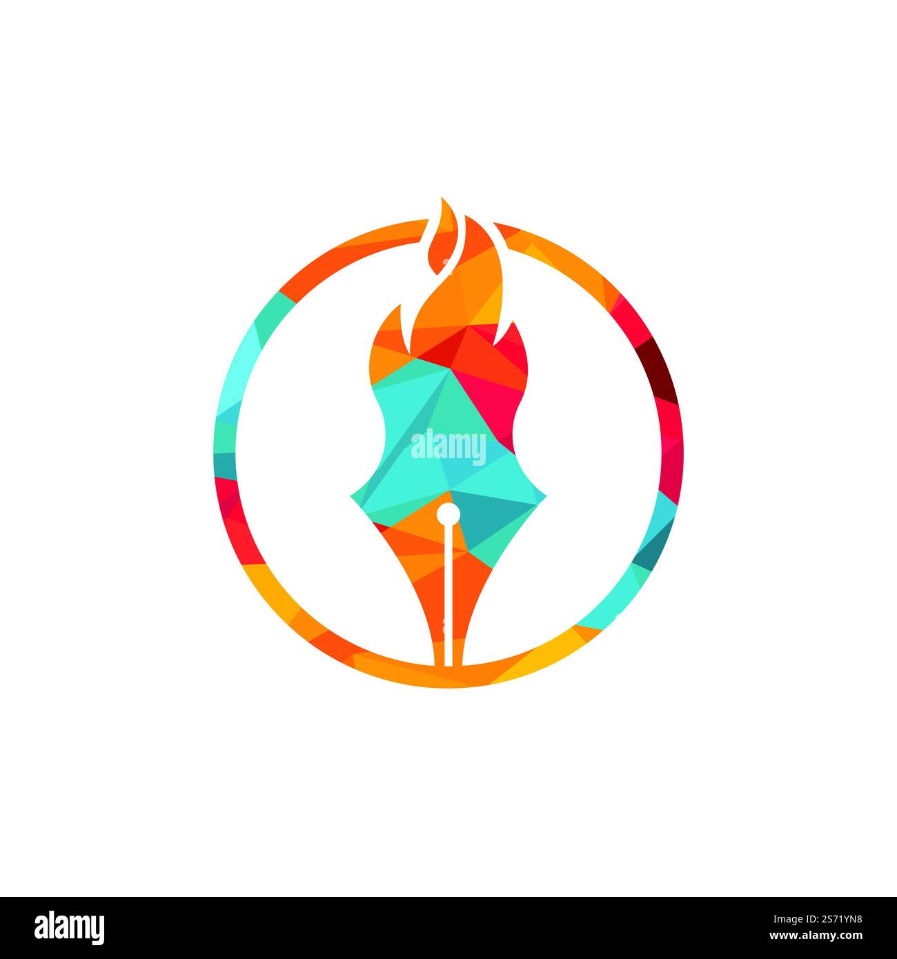 Fire Pen vector logo design concept. Hot writer vector logo icon Stock ...