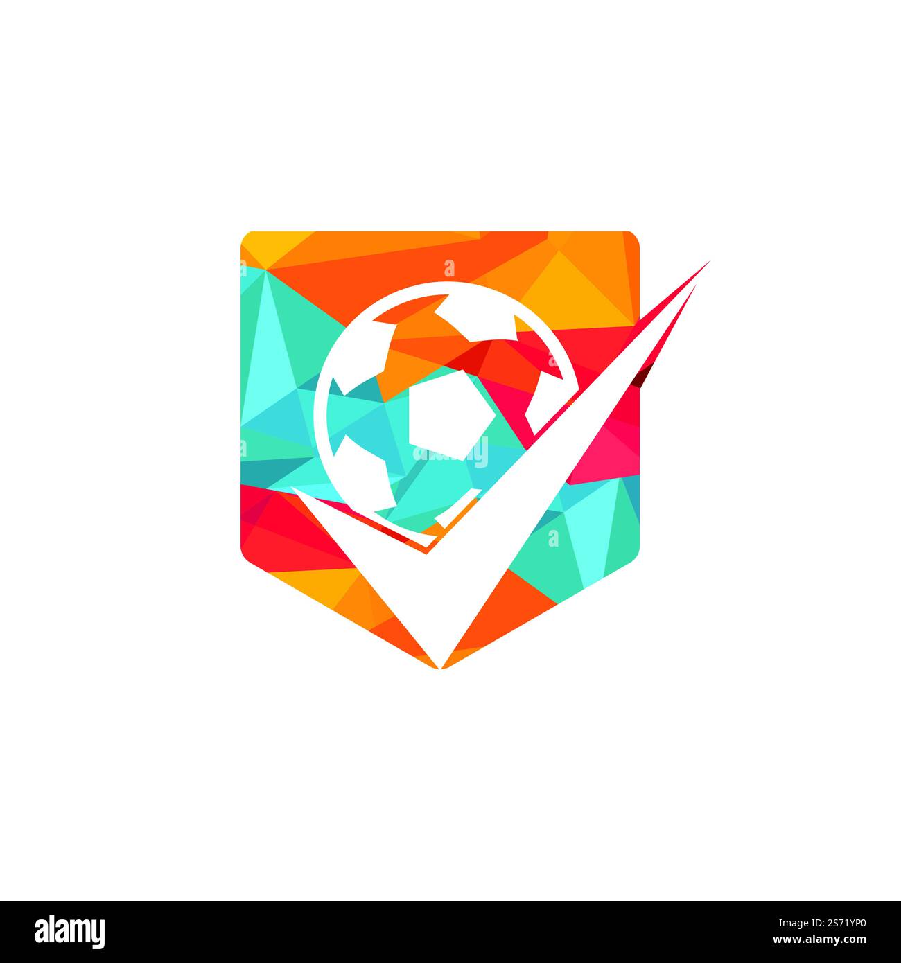 Check soccer vector logo design. Soccer ball and tick icon logo Stock ...