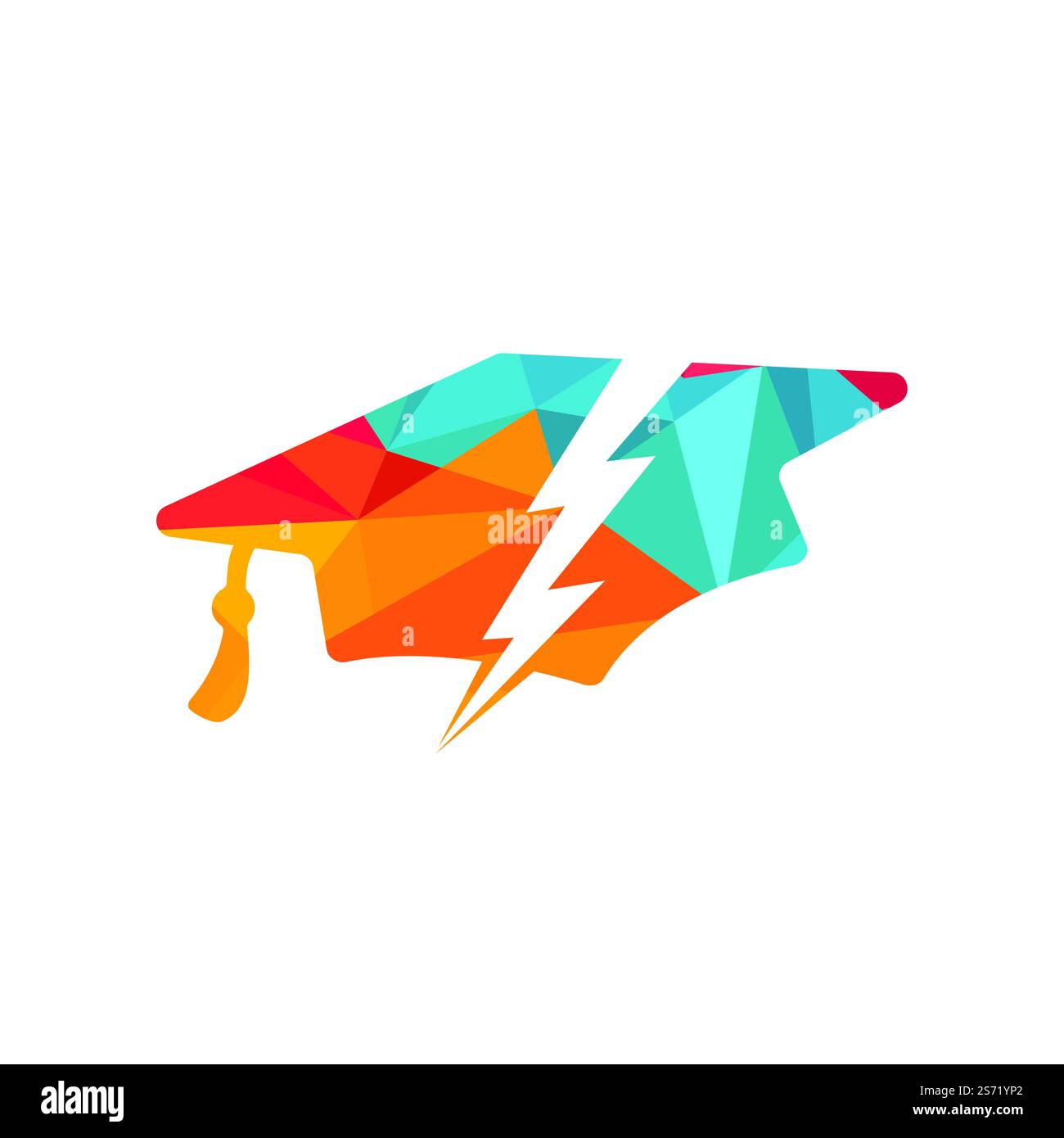 Flash student vector logo template. Education logo with graduation cap ...