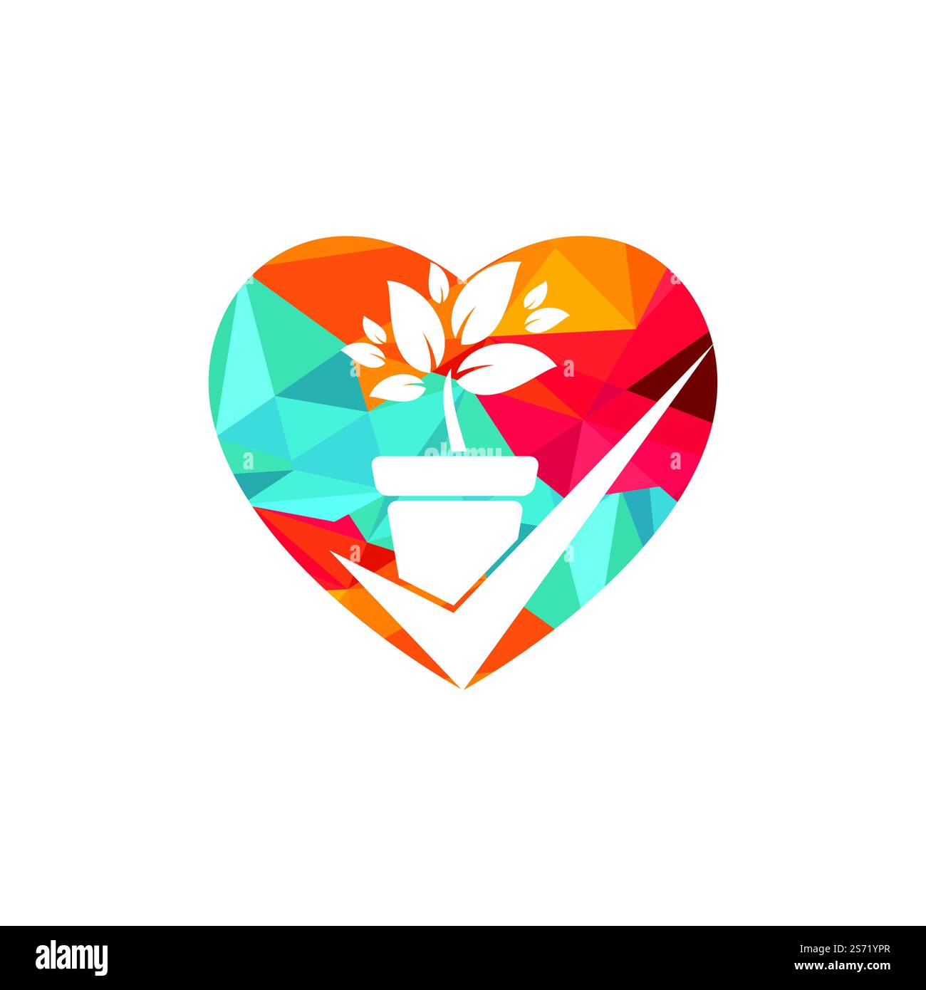 Check garden vector logo design. Check and flower pot icon Stock Vector ...