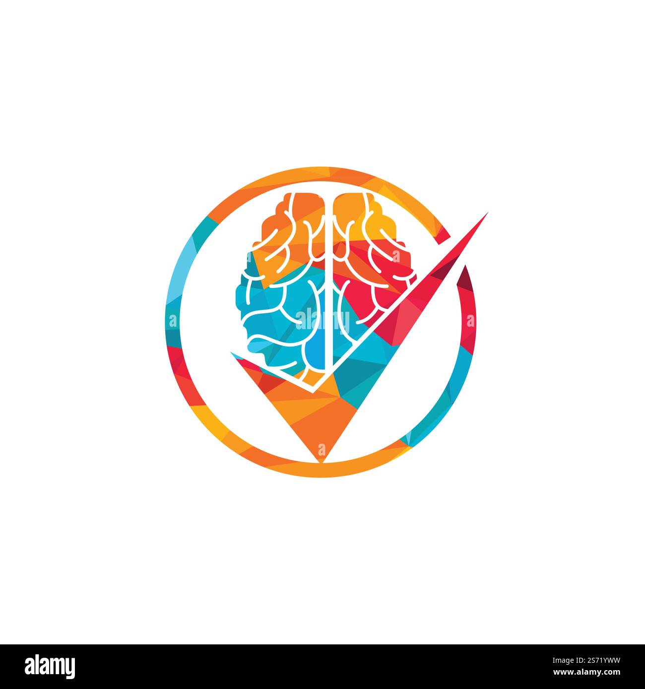 Brain check vector logo design. Brain and tick icon logo Stock Vector ...