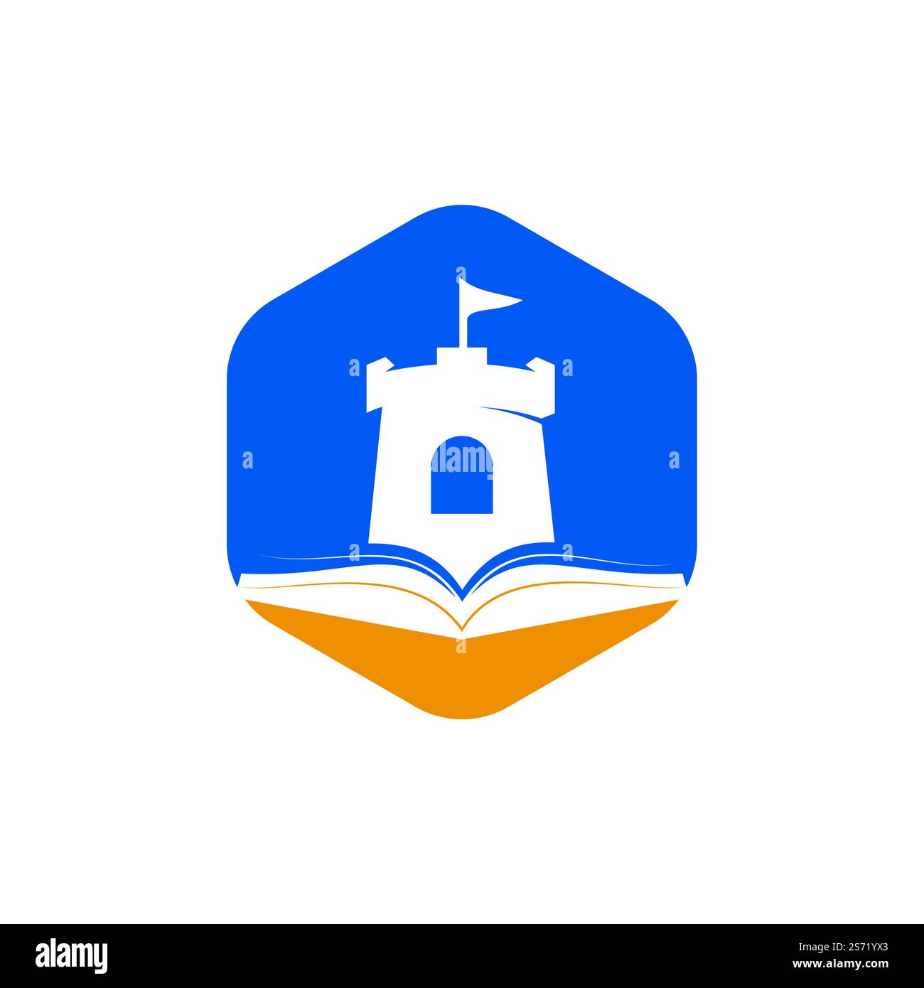 Castle book vector logo design. Unique bookstore, library and fortress ...