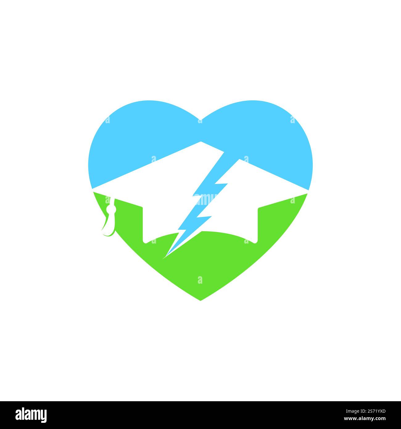 Flash student vector logo template. Graduation cap with thunder and ...