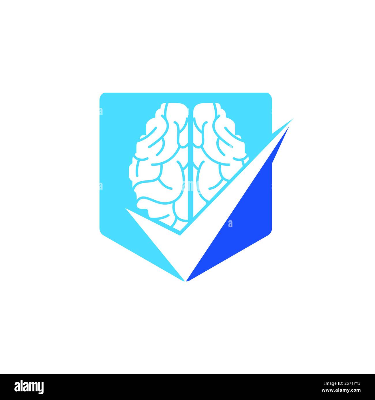 Brain check vector logo design. Brain and tick icon logo Stock Vector ...