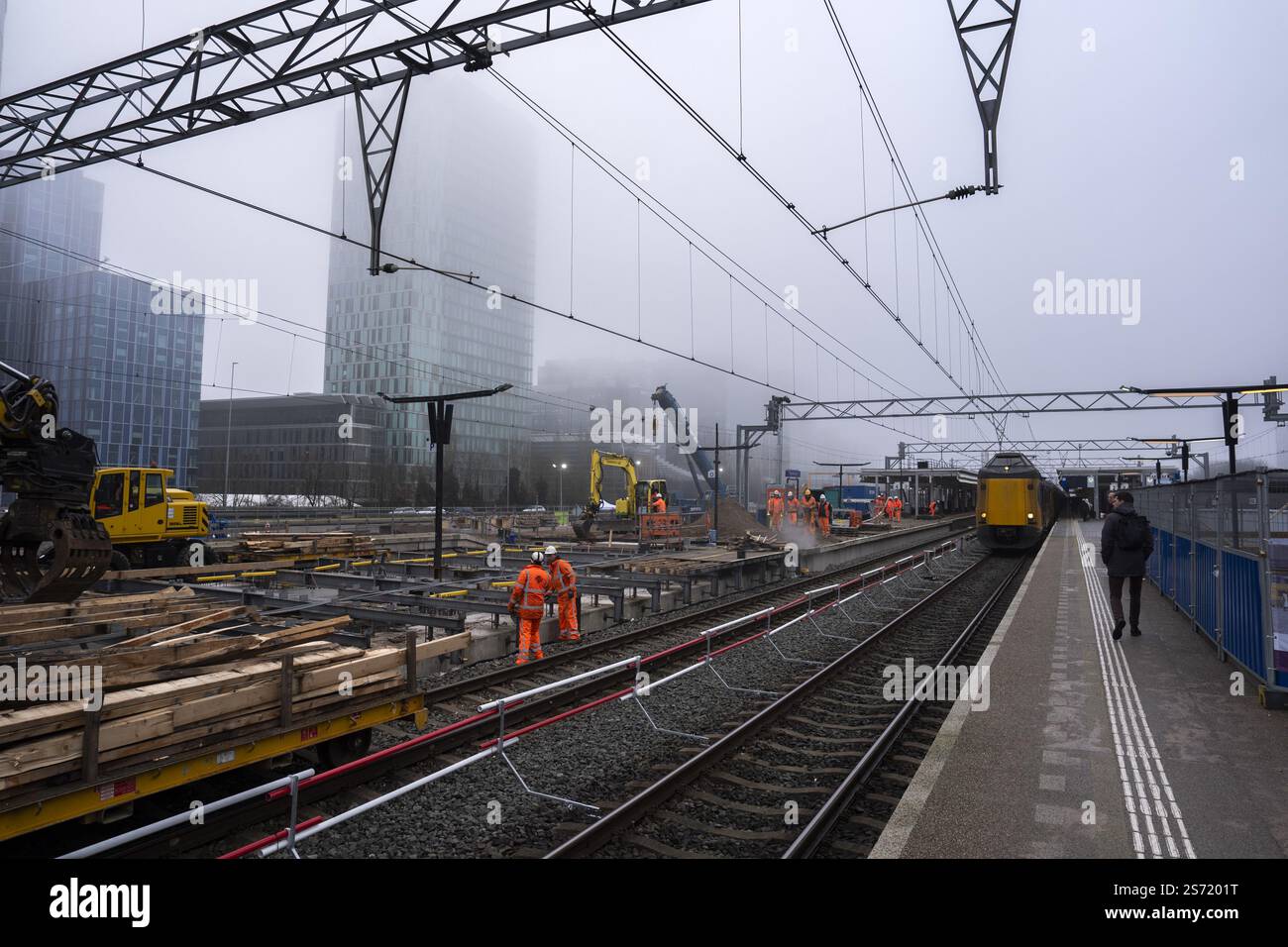 AMSTERDAM - Construction workers carry out demolition work at Amsterdam ...